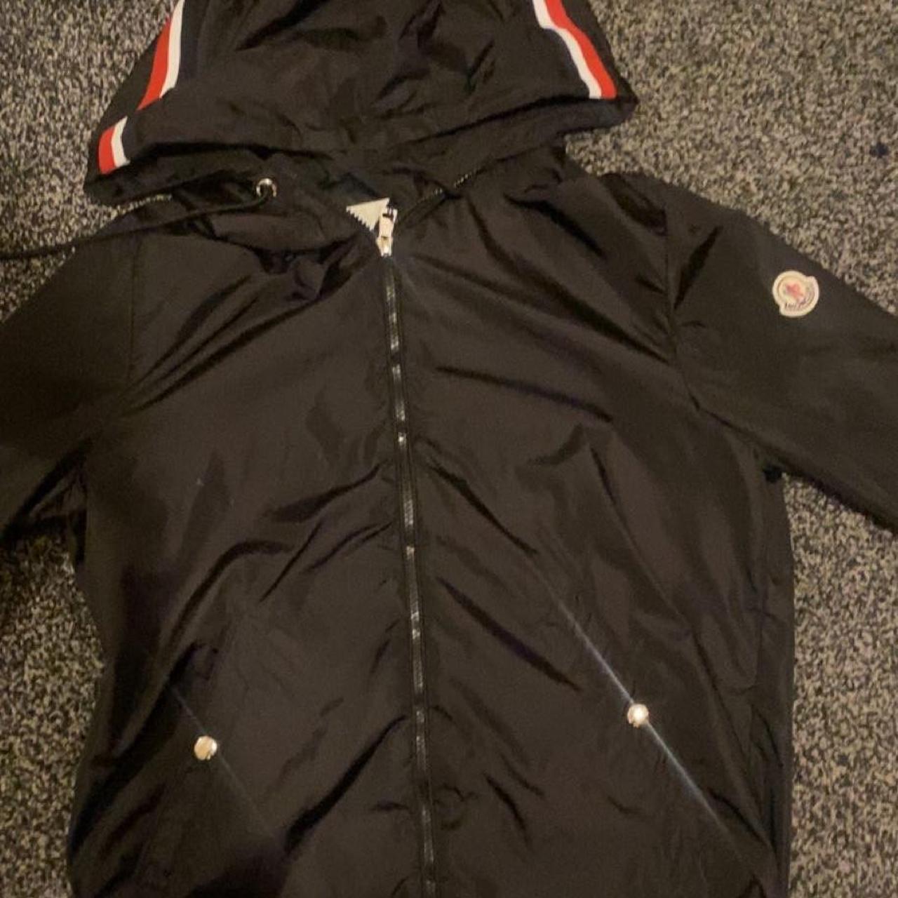 Moncler Mens Black And Red Jacket Depop