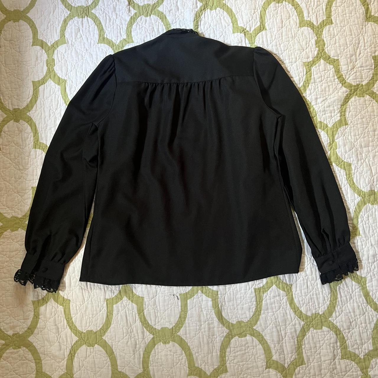 Vintage gothic Joyce black button up with lace •It... - Depop