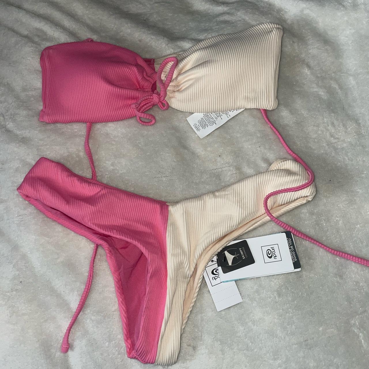Rip Curl Womens Pink And Cream Bikinis And Tankini Sets Depop