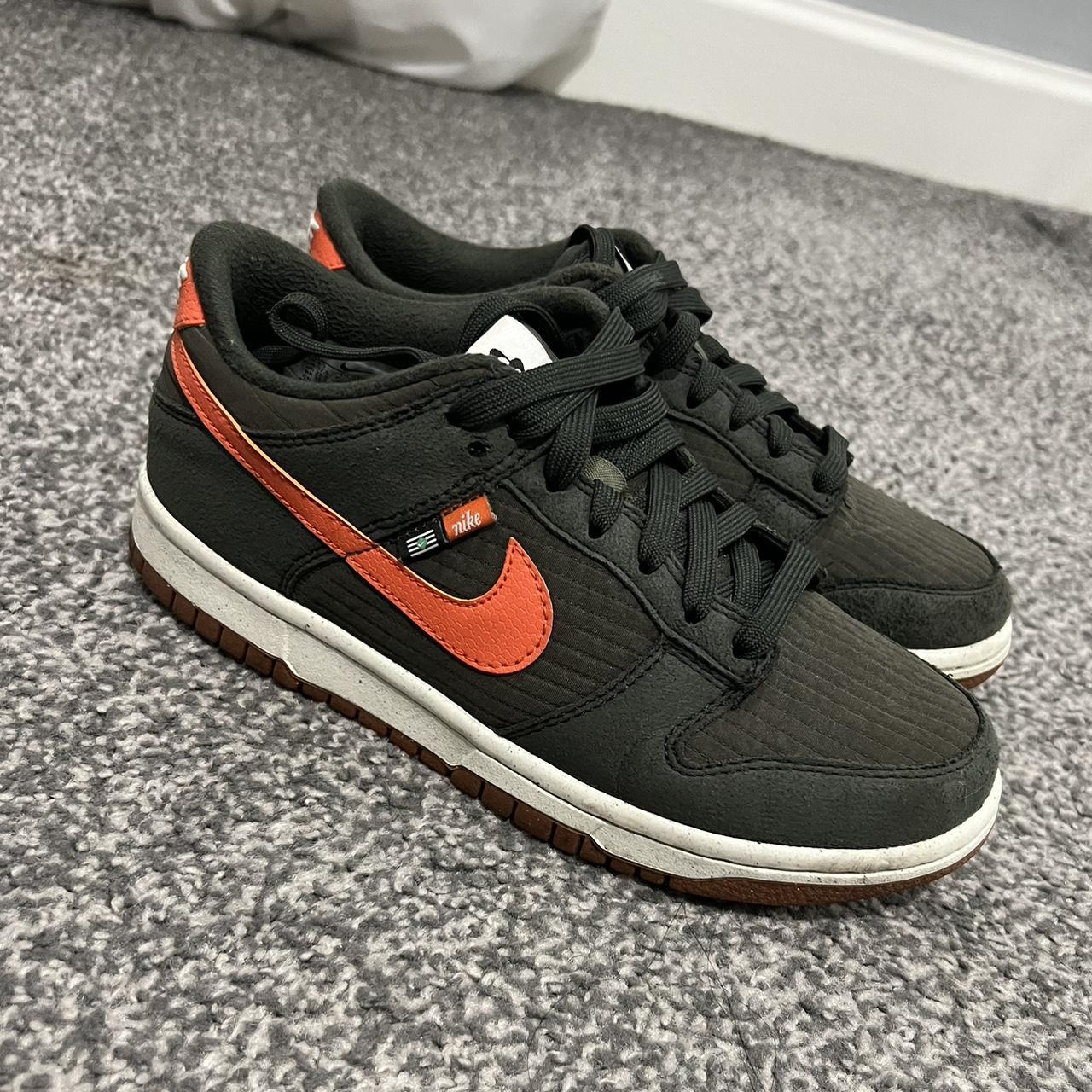 Nike Dunk Low Size 4.5 Olive Worn a few times -... - Depop