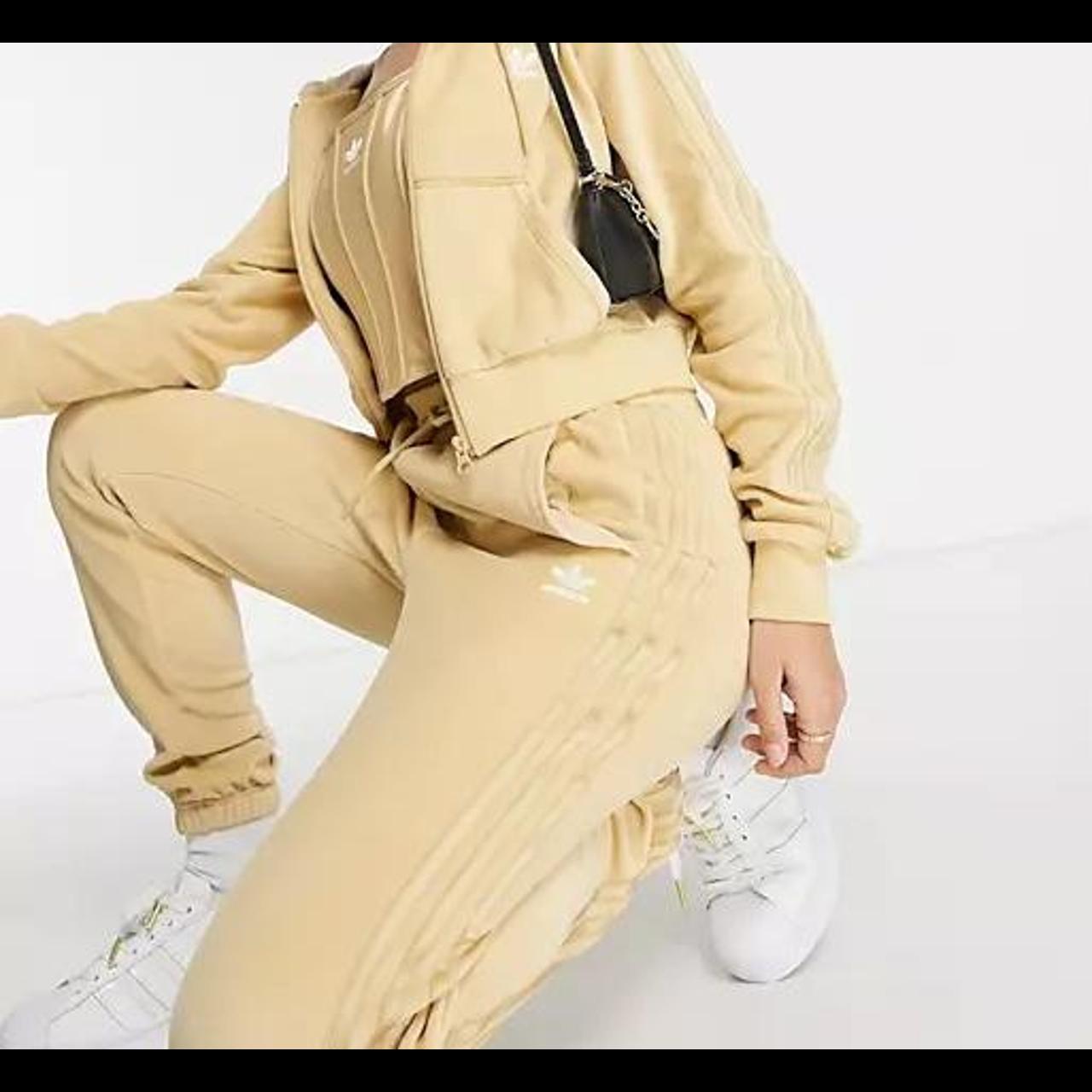 RARE Adidas gold velvet tracksuit used once, in a... - Depop