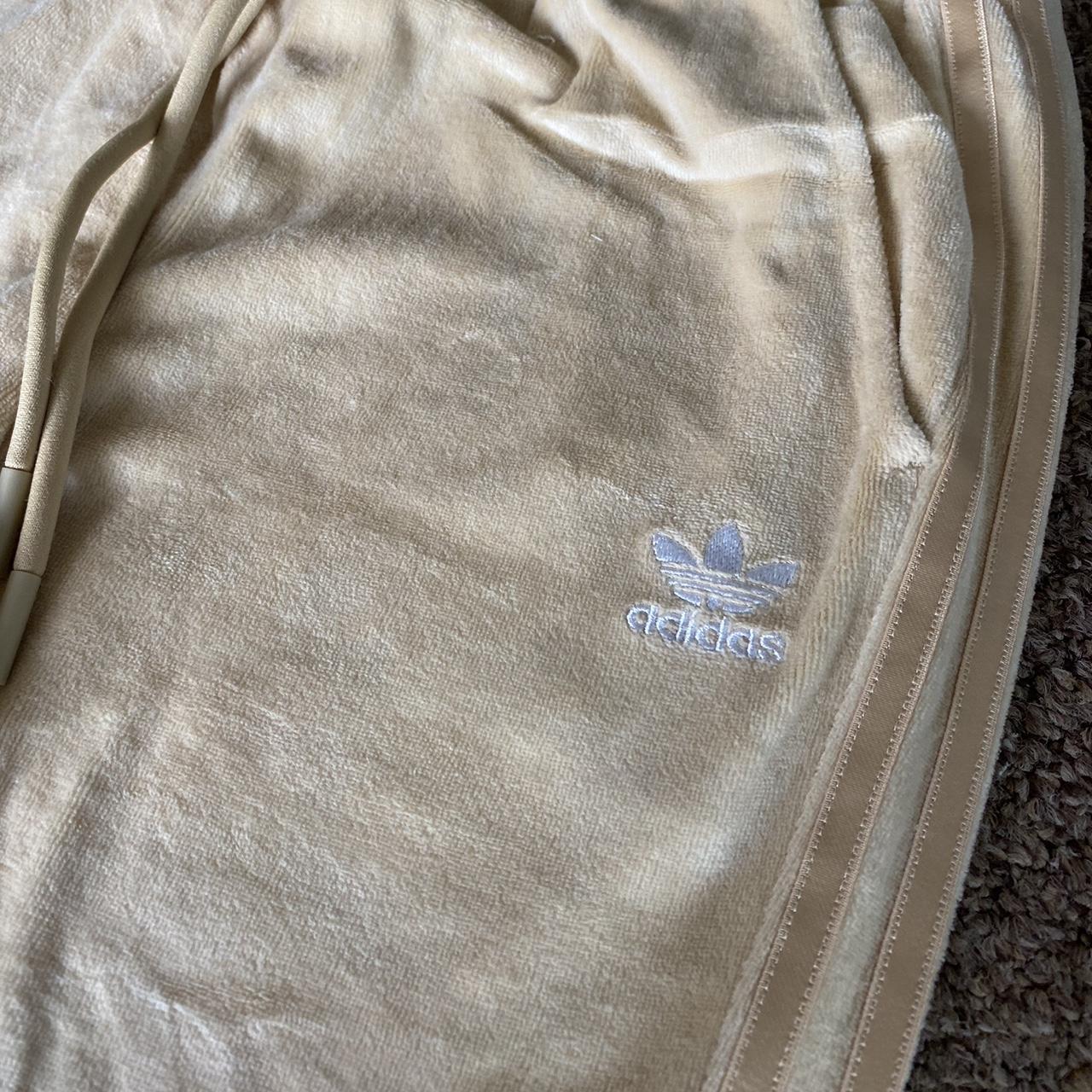 RARE Adidas gold velvet tracksuit used once, in a... - Depop