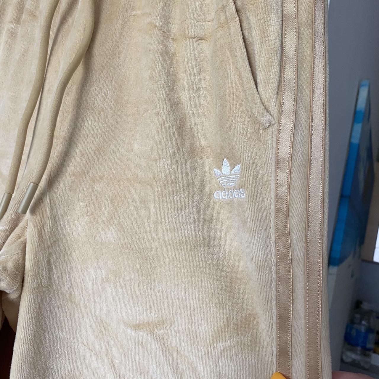 RARE Adidas gold velvet tracksuit used once, in a... - Depop