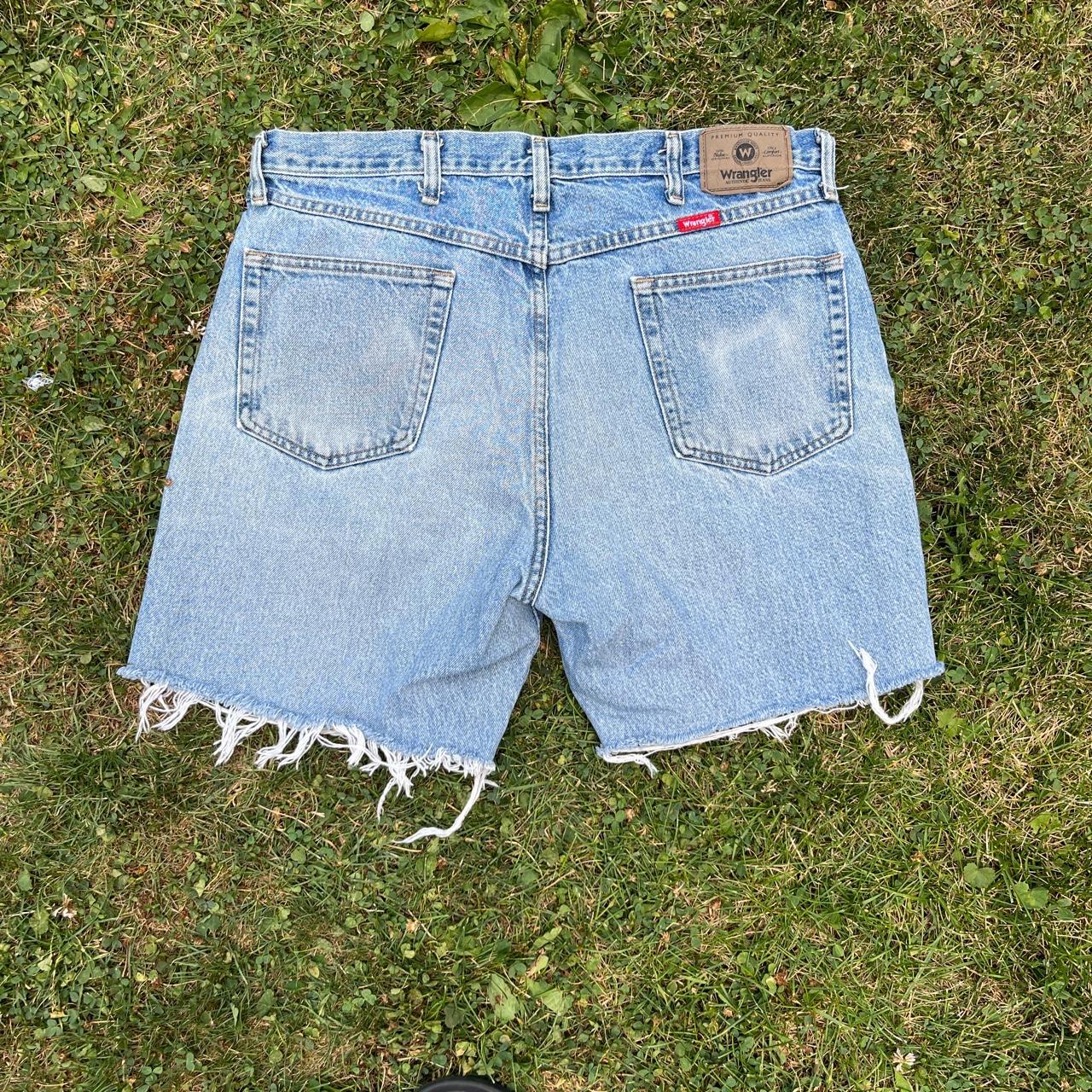 90s Vintage Wrangler Distressed Jorts Size 38 waist... - Depop