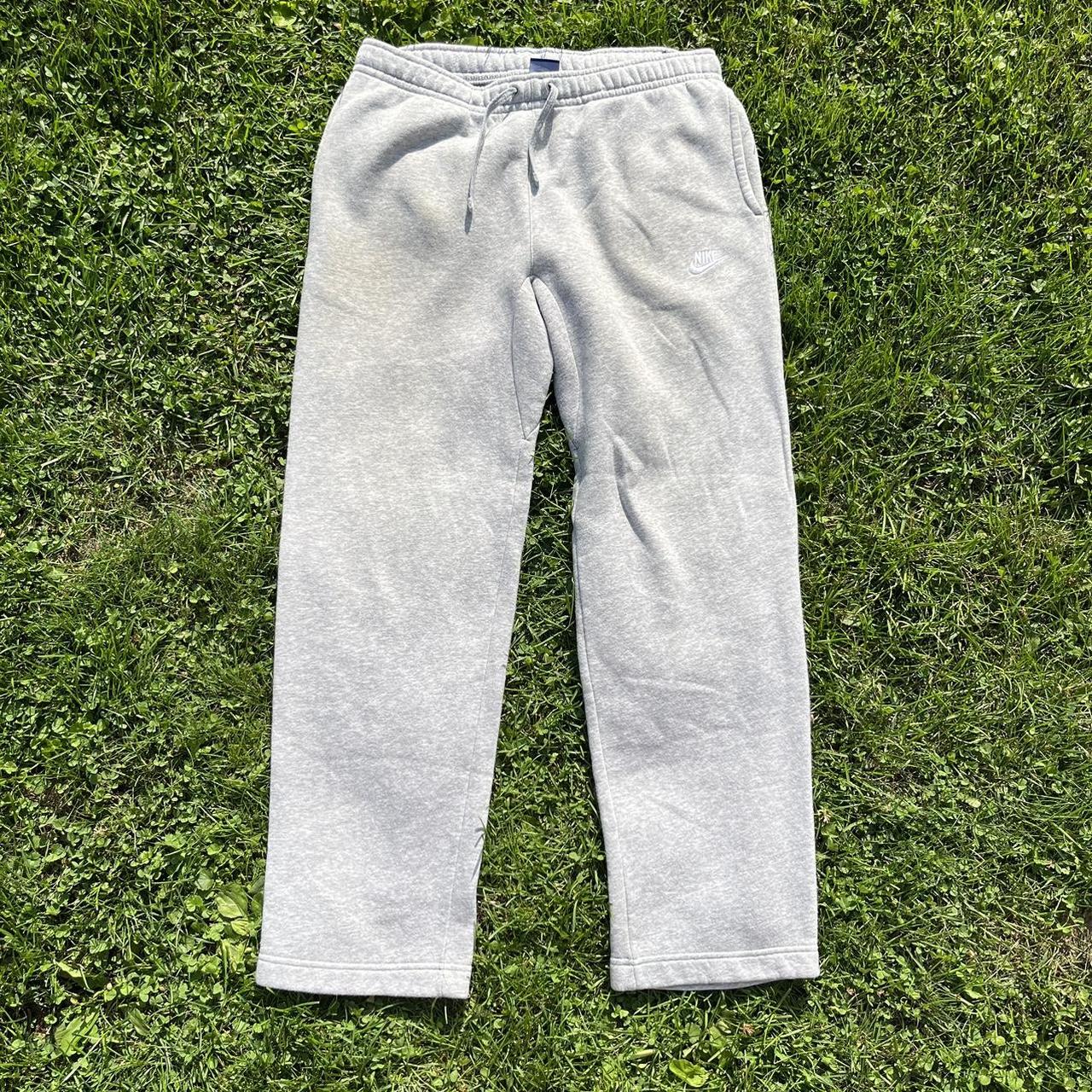 Y2k Nike Grey Sweatpants Size large blue tag... - Depop