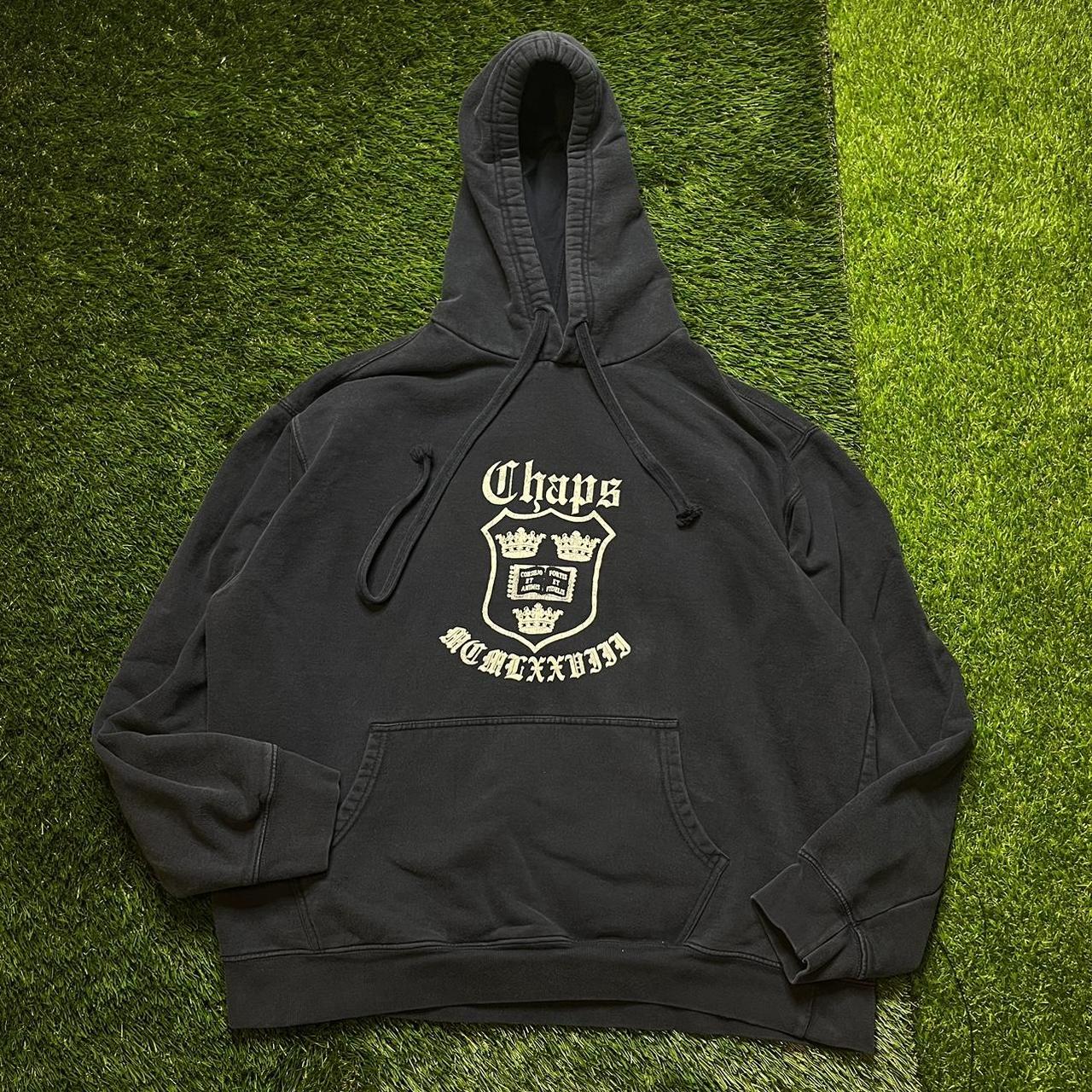 90s Vintage Chaps British Skater Hoodie Size XL... - Depop