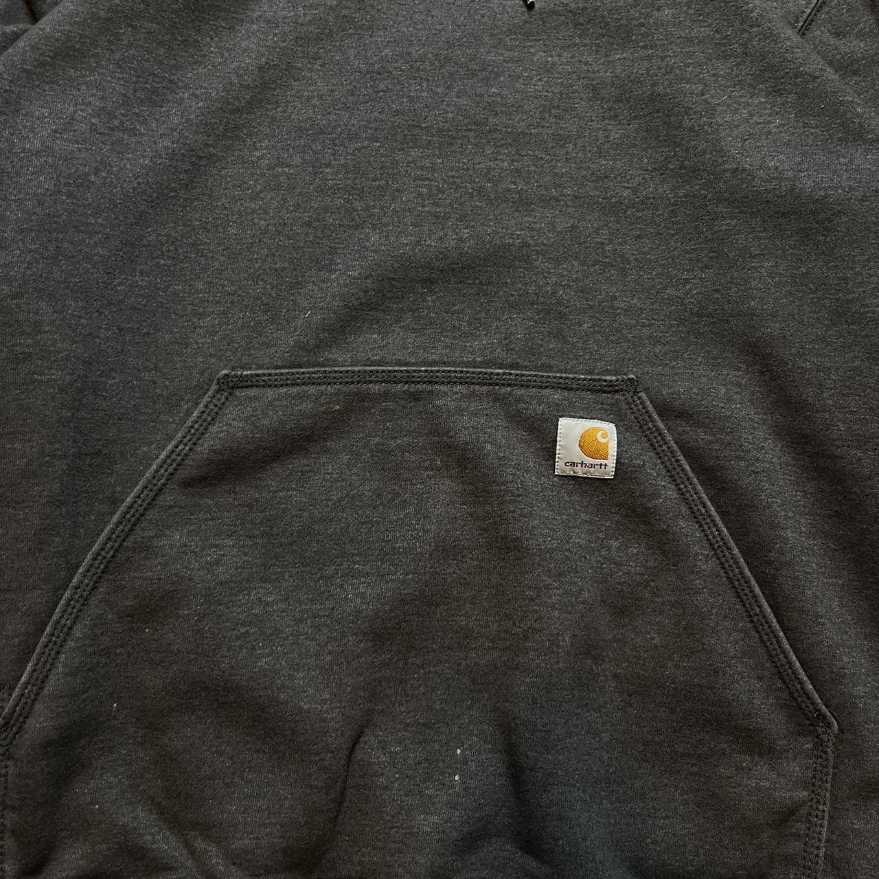 Y2K Carhartt Dark Grey Basic Hoodie Super... - Depop