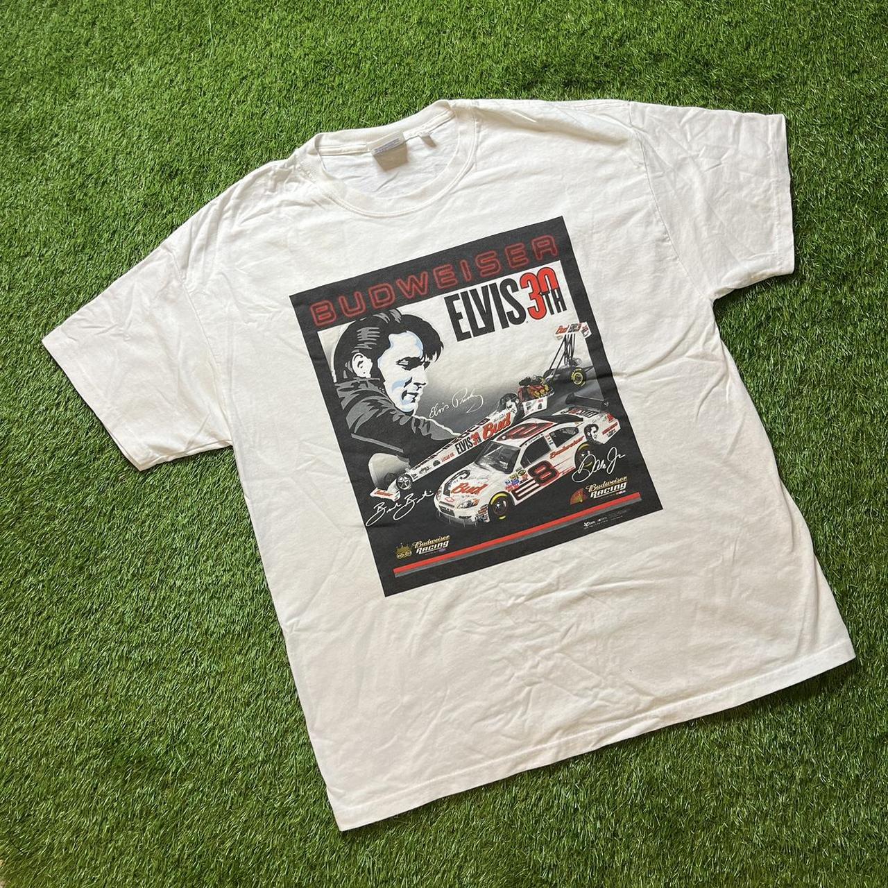 Elvis Presley Nascar Budweiser Racing T Shirt Size... - Depop