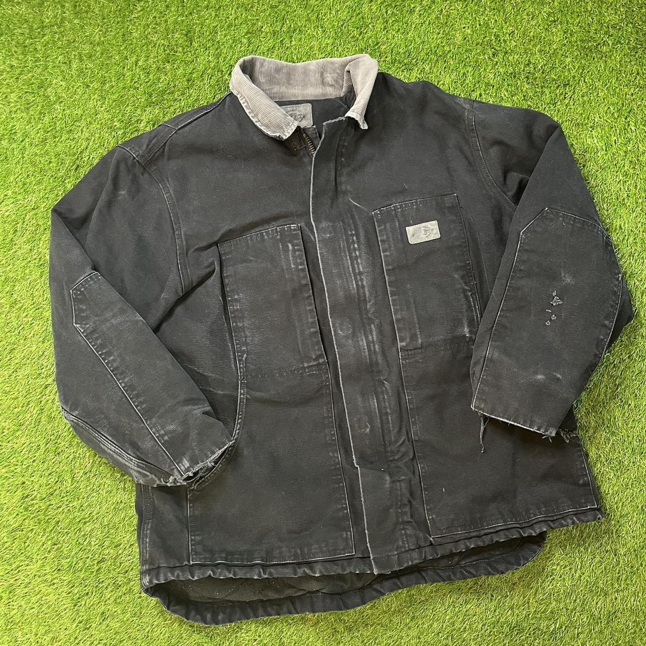 90s Dickies Detroit Faded Jacket Black Size XL... - Depop