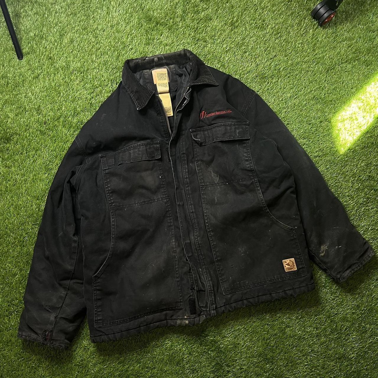 90s Detroit Style Black Work Jacket Size xl Has... - Depop