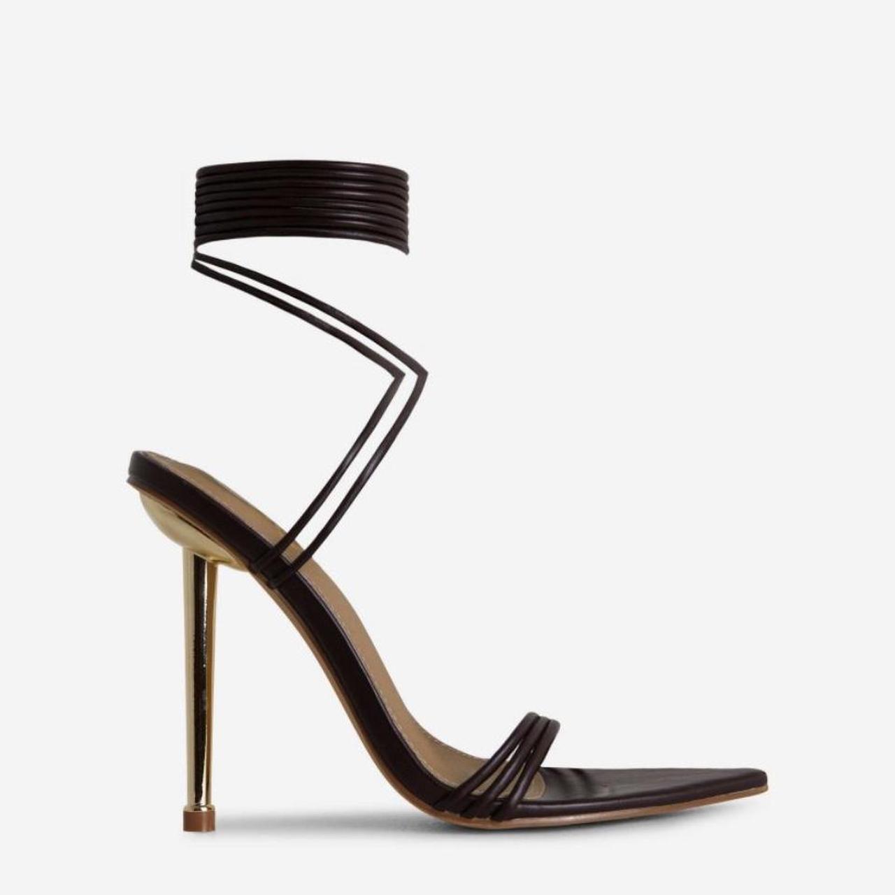 Ego strappy black heels Size AU 8 Brand new Never... - Depop