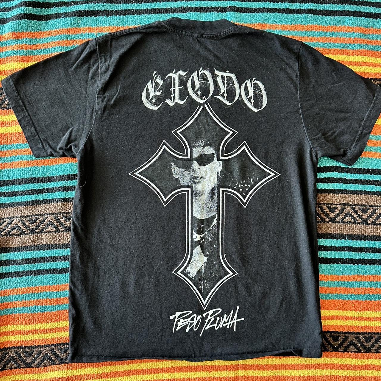 Black and white éxodo Peso Puma tour T-shirt... | Depop