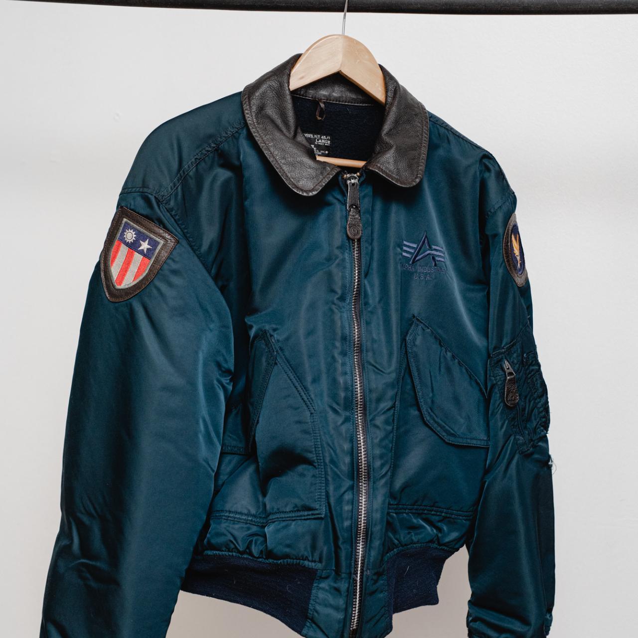 alpha industries authentic vintage bomber jacket -... - Depop