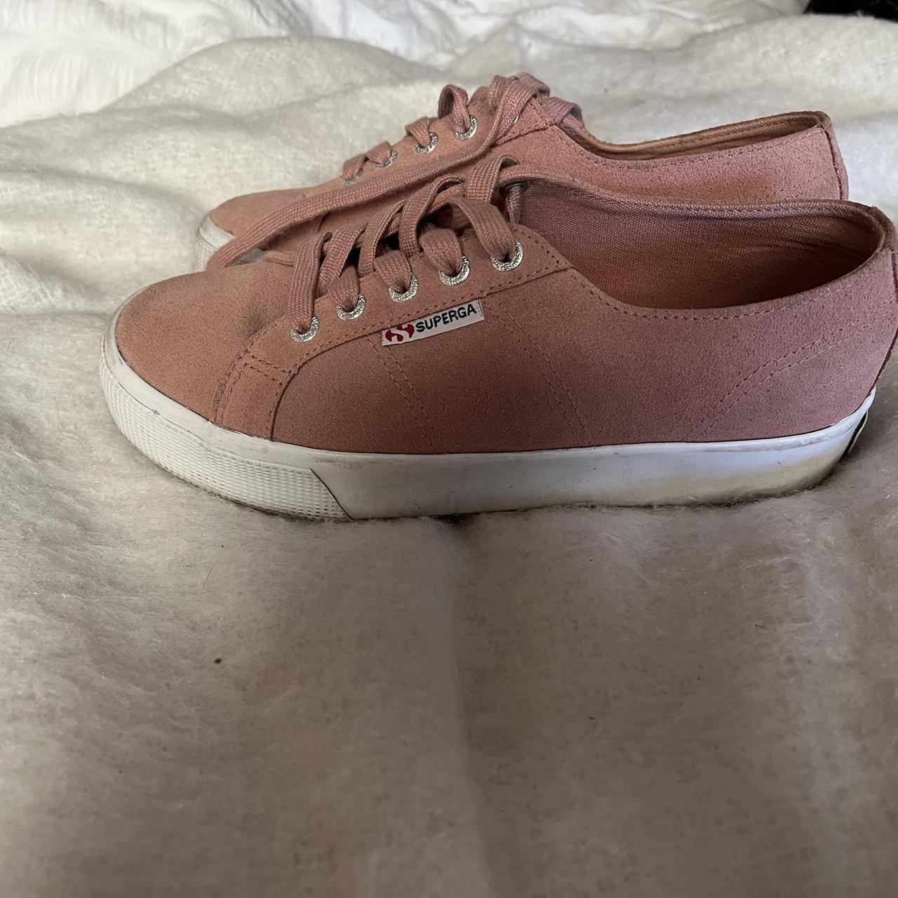 Superga suede pink sneakers size 37 only worn a few... - Depop