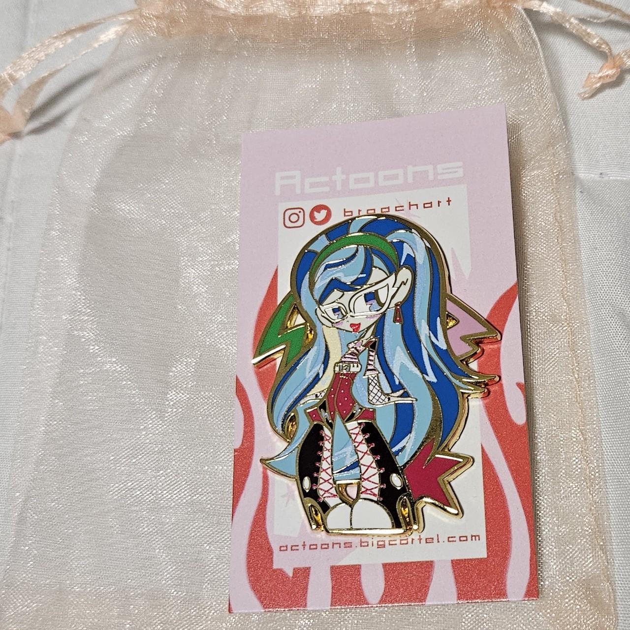 monster high enamel pin button badge art:.🖤 From... - Depop