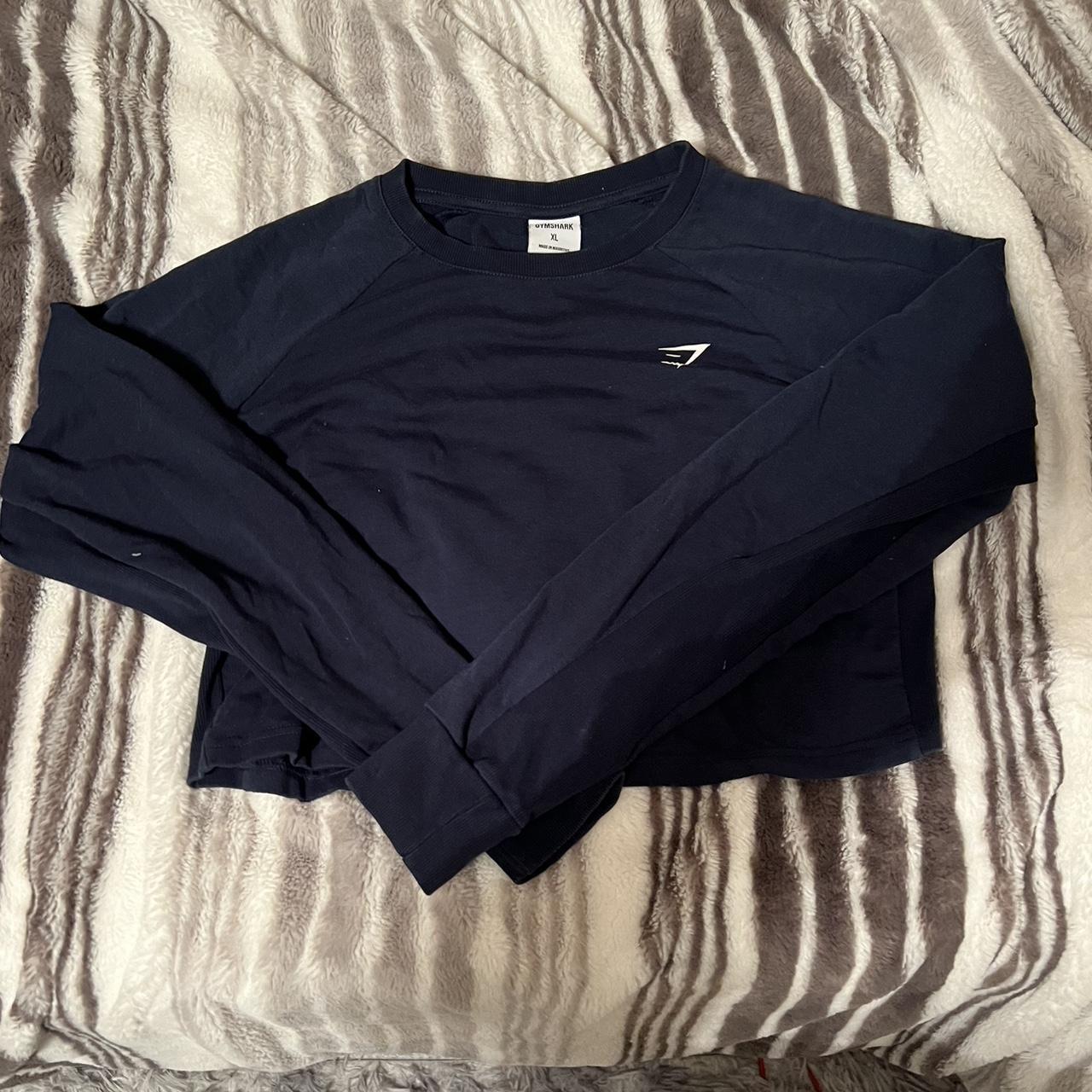 Gymshark Navy blue long sleeve athletic top - Depop