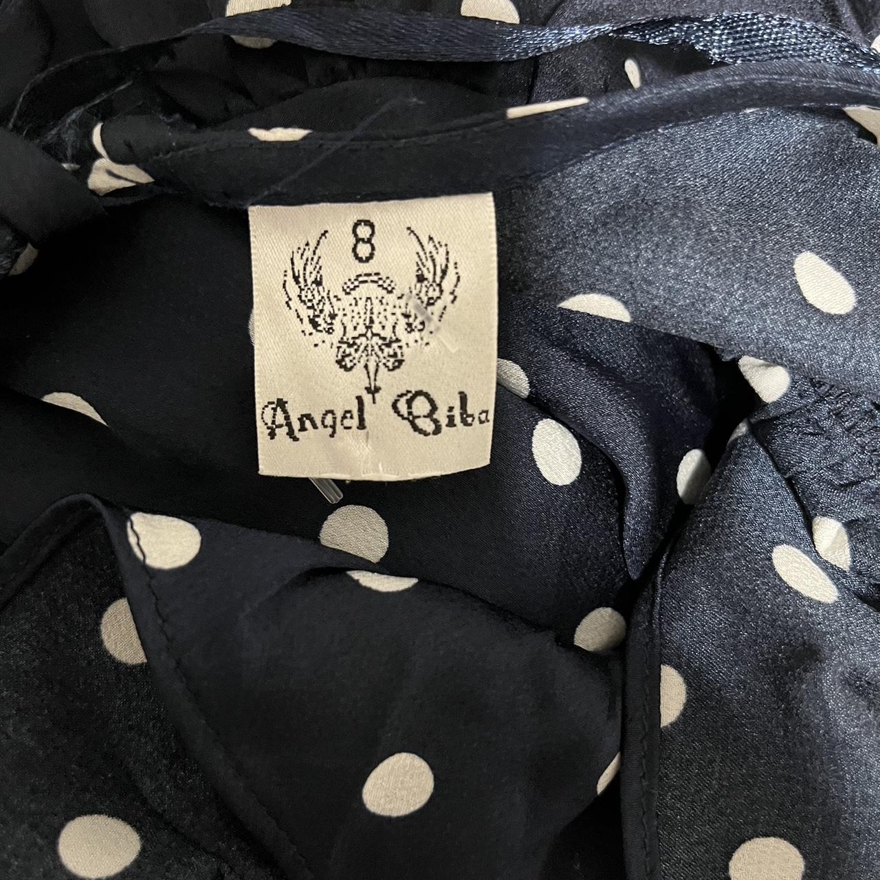 Angel biba navy dote dress size 8 open back frill... - Depop