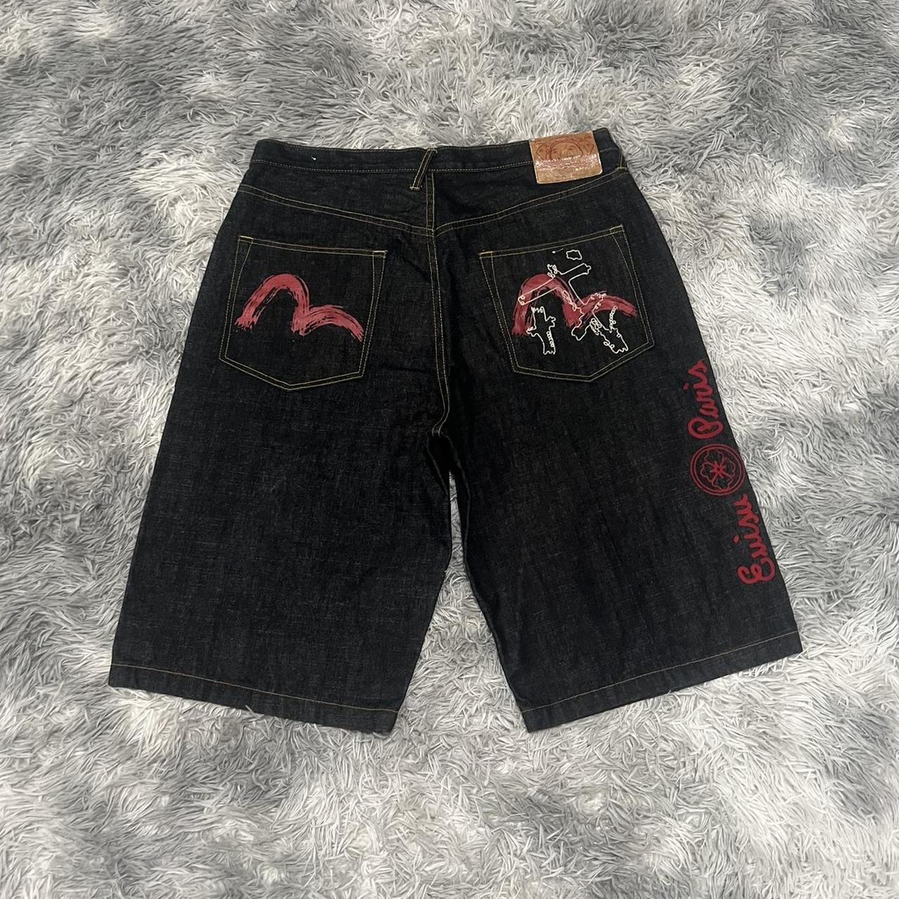 Evisu denim shorts baggy Y2K I’m not sure on... - Depop