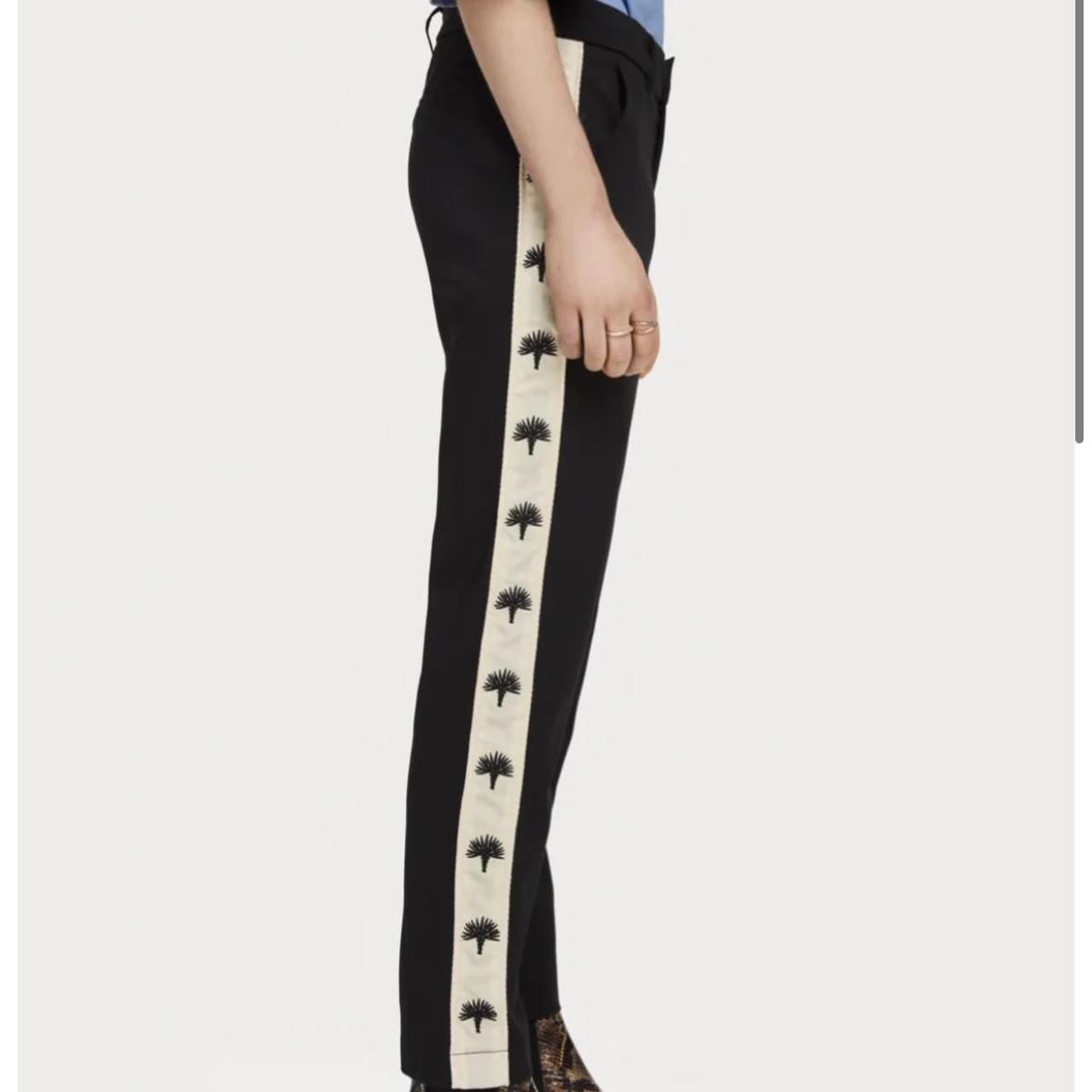 Scotch & Soda tailored pants with side embroidered... - Depop