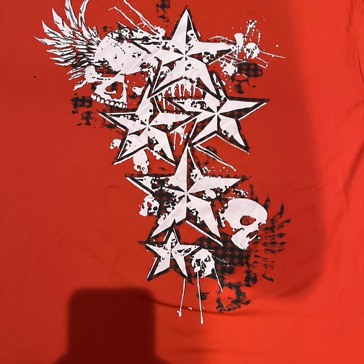 Red Skull and Wings Affliction style Shirt for... - Depop