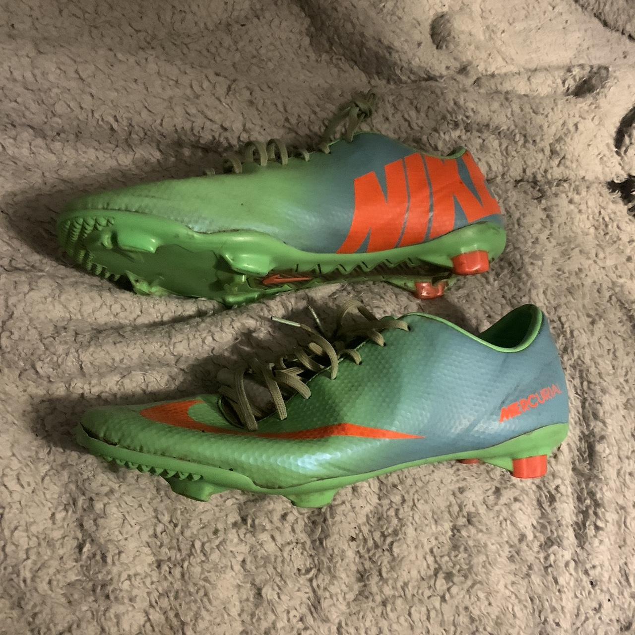 Nike mercurial Vapor IX green/ turquoise football... | Depop