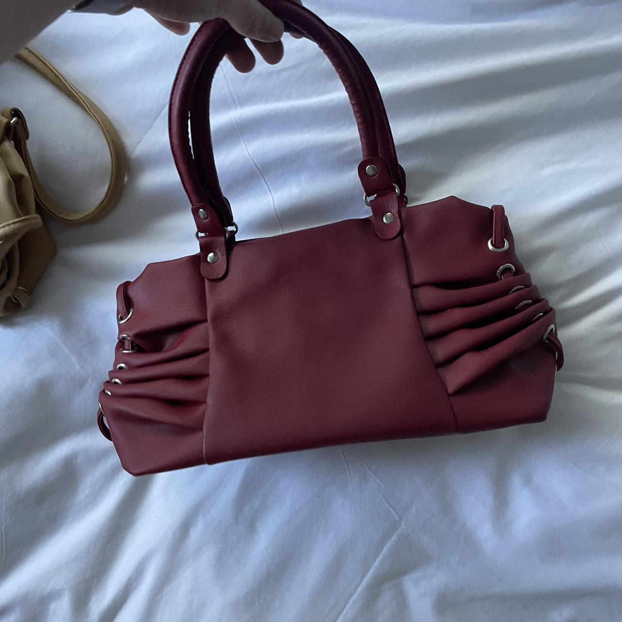 Red faux leather mini bag This is so cute! - Depop