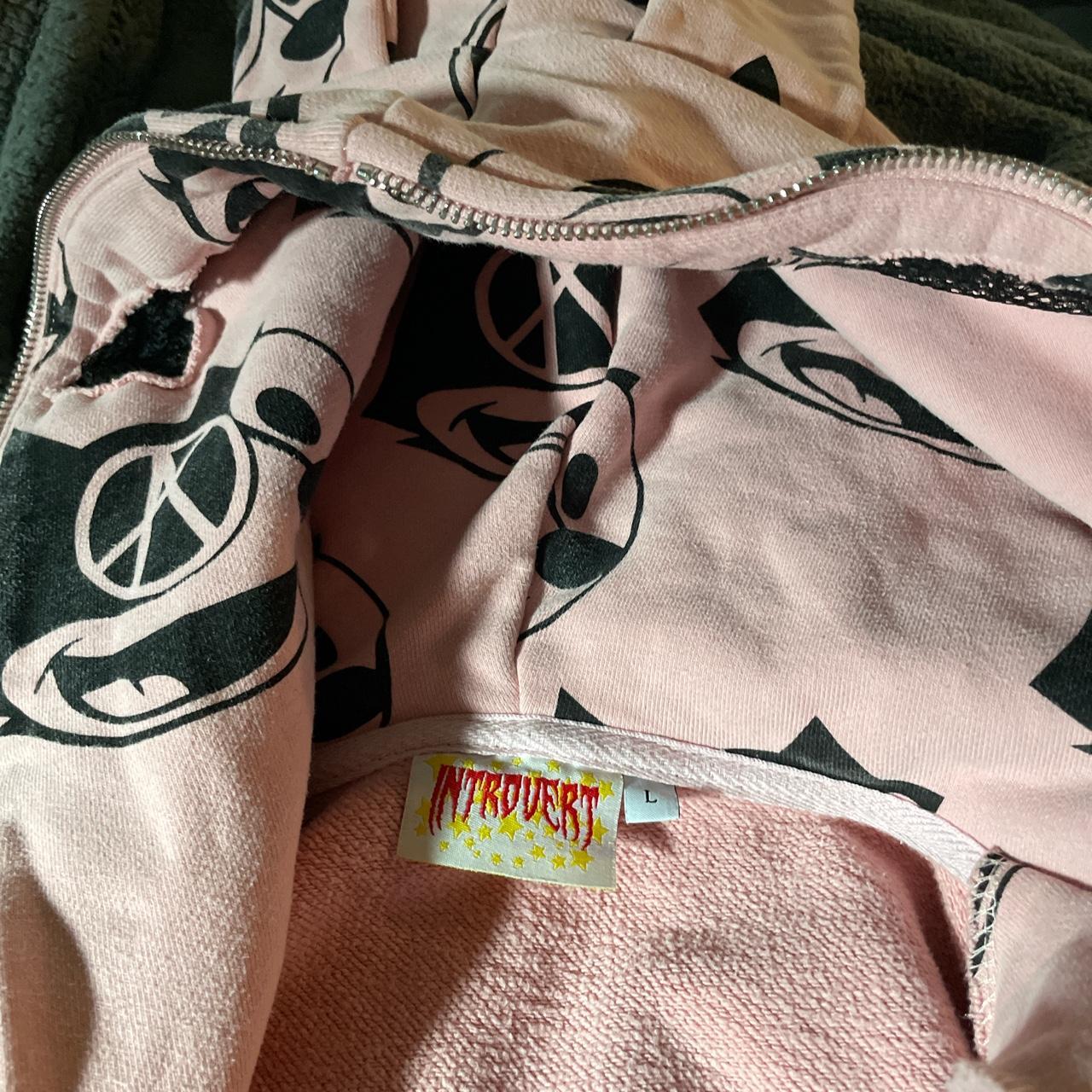 pink introvert full zip hoodie no paypal send me... - Depop