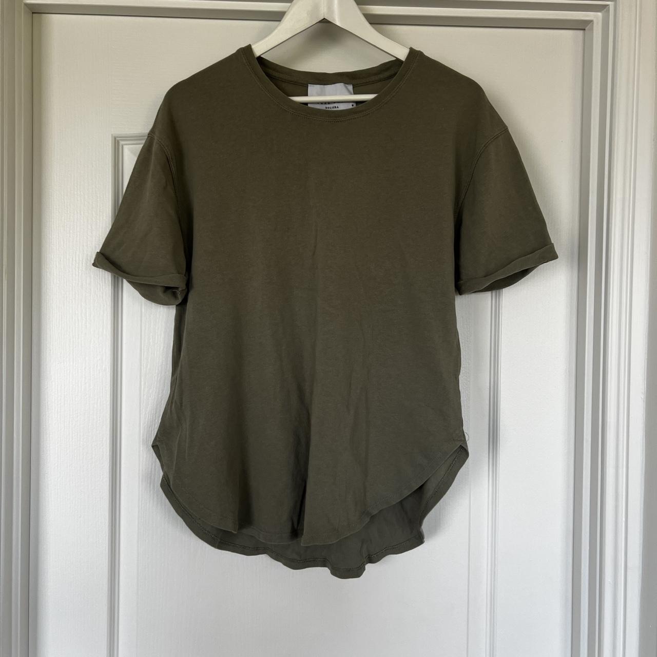 Decjuba D-luxe Khaki green oversized slouchy t-shirt - Depop