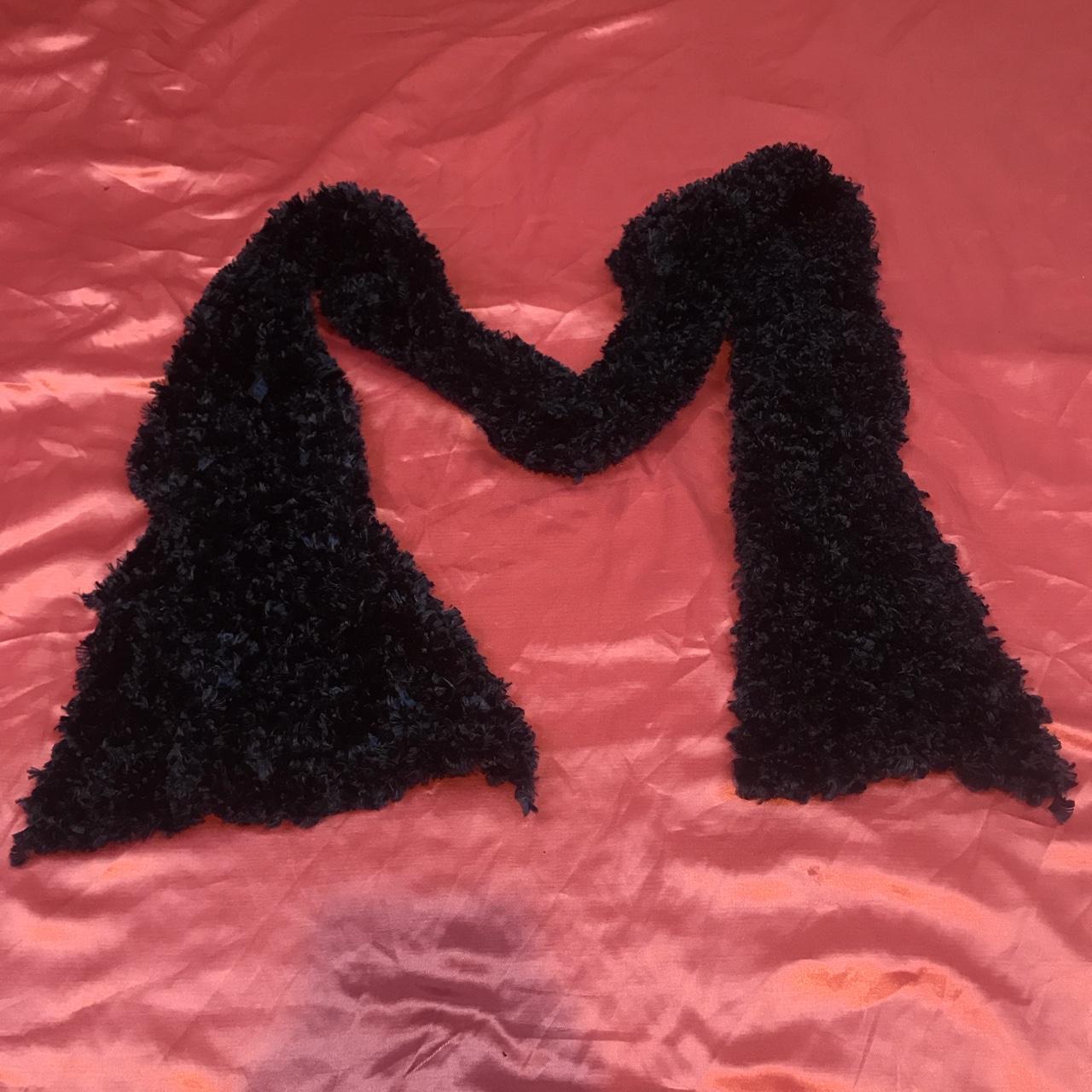 Blue scarf with wider ends #winter #scarf - Depop