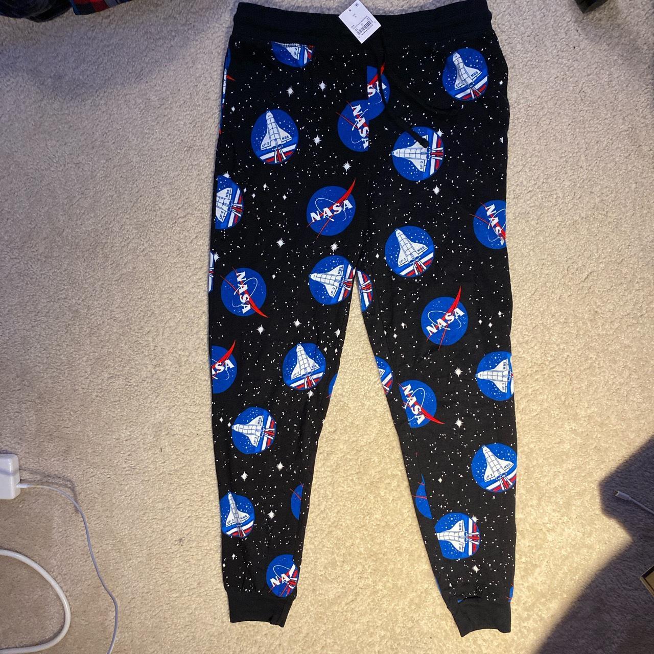ADULT SMALL NASA SPACE PAJAMA PANTS with tag - Depop