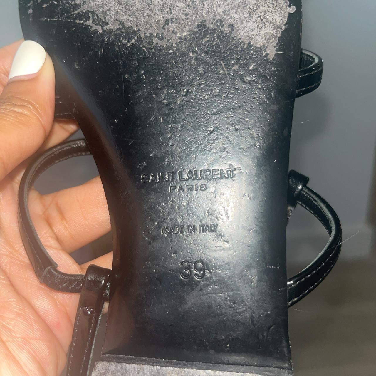 YSL slides shiny material so Everytime I wear them... - Depop