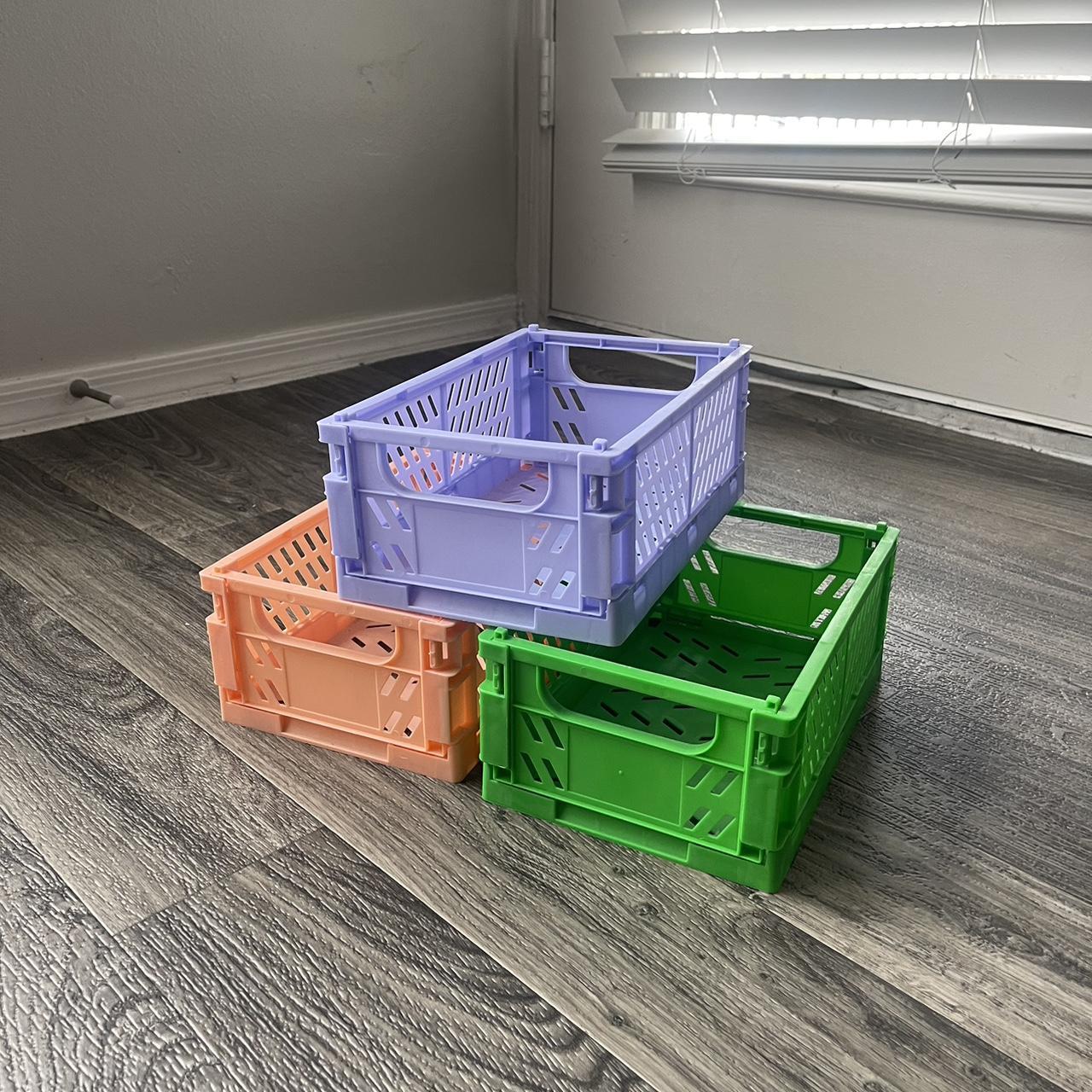 Stackable Storage baskets x3 🩷💜💚 - No PayPal... - Depop