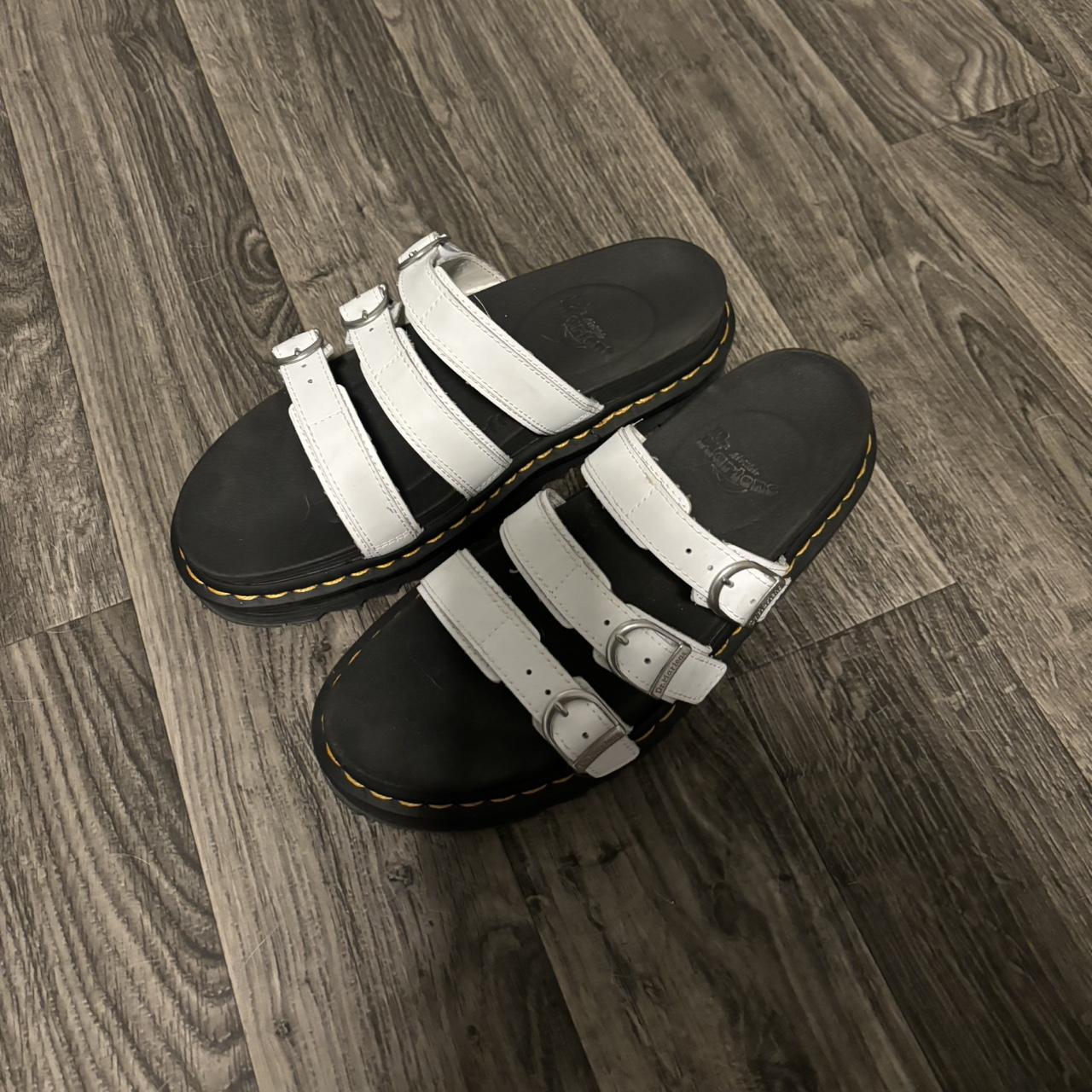 Doc Martens White Chunky Platform Sandals Blaire... - Depop