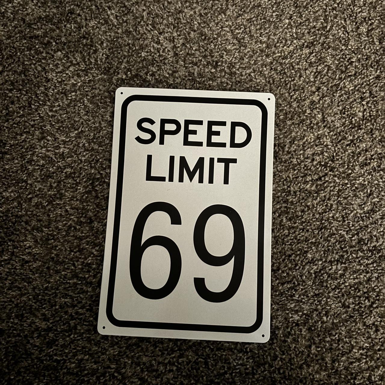 street sign speed limit 69 room decor - dm for... - Depop