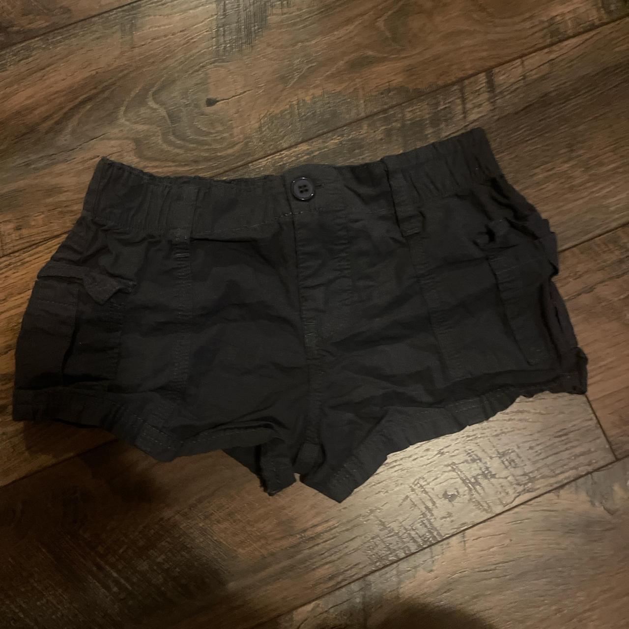 Blackgrey mini cargo shorts #cargoshorts Very tight... - Depop