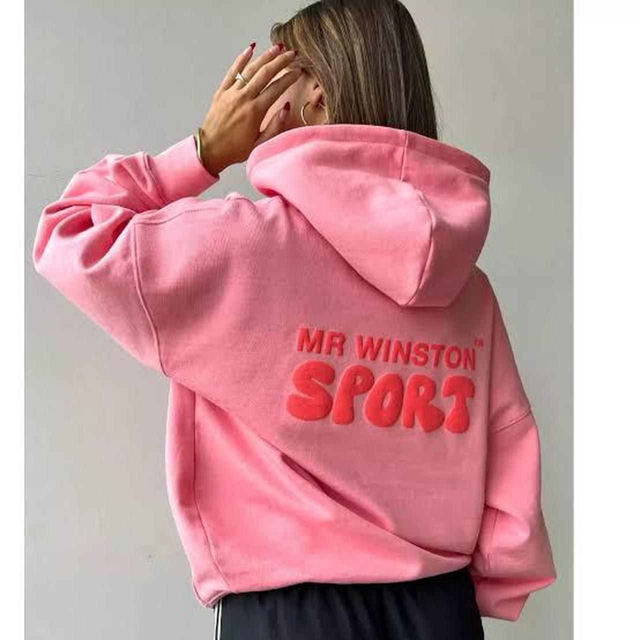 Mr Winston Pink Vintage Puff hoodie size:... - Depop
