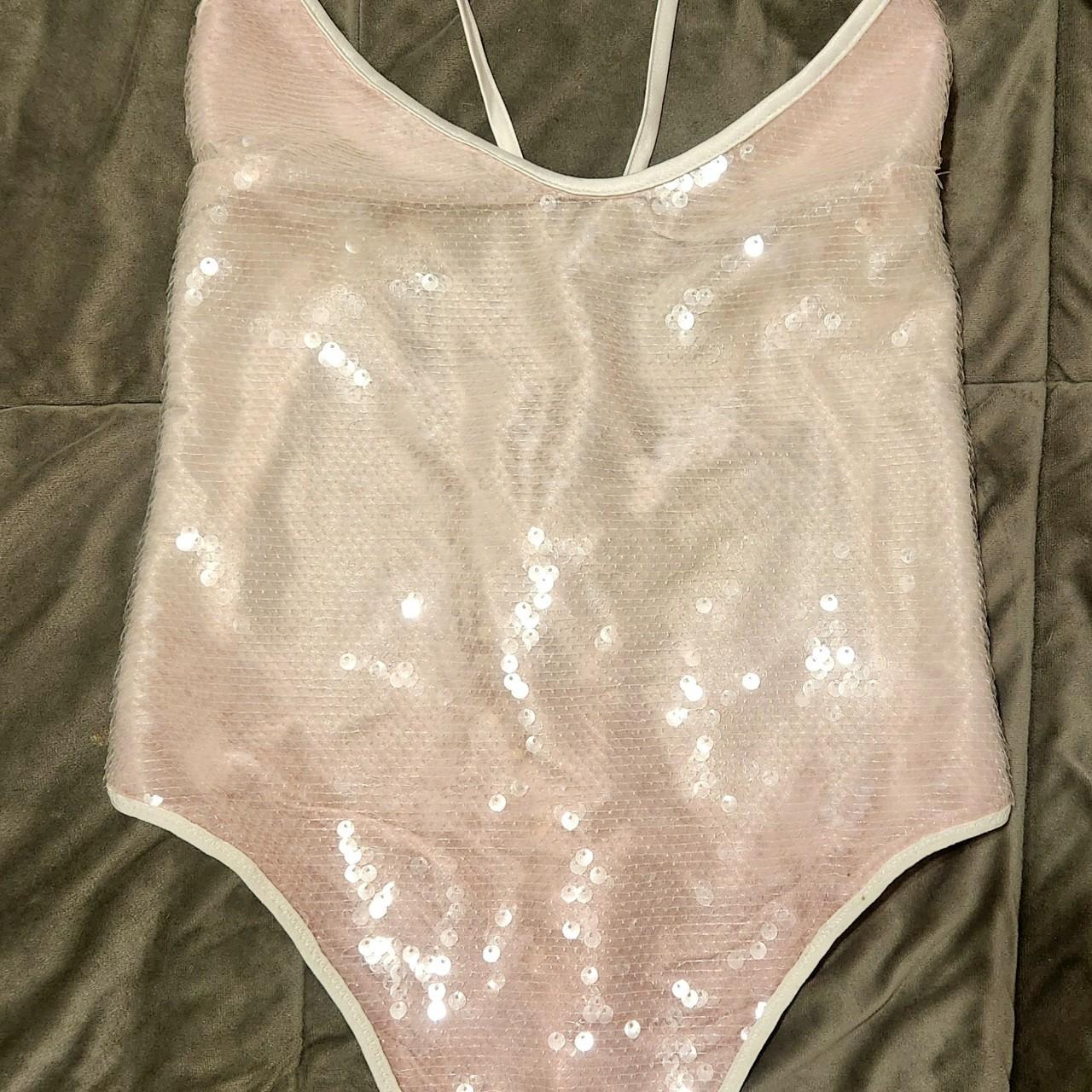 Victoria's Secret sequin bodysuit size large, lace... - Depop