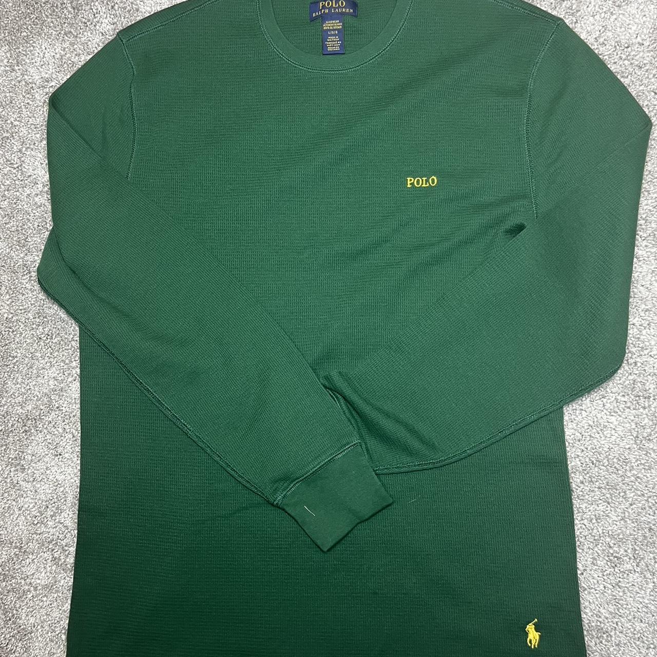 Dark green long sleeve polo! Size Large! #polo... - Depop