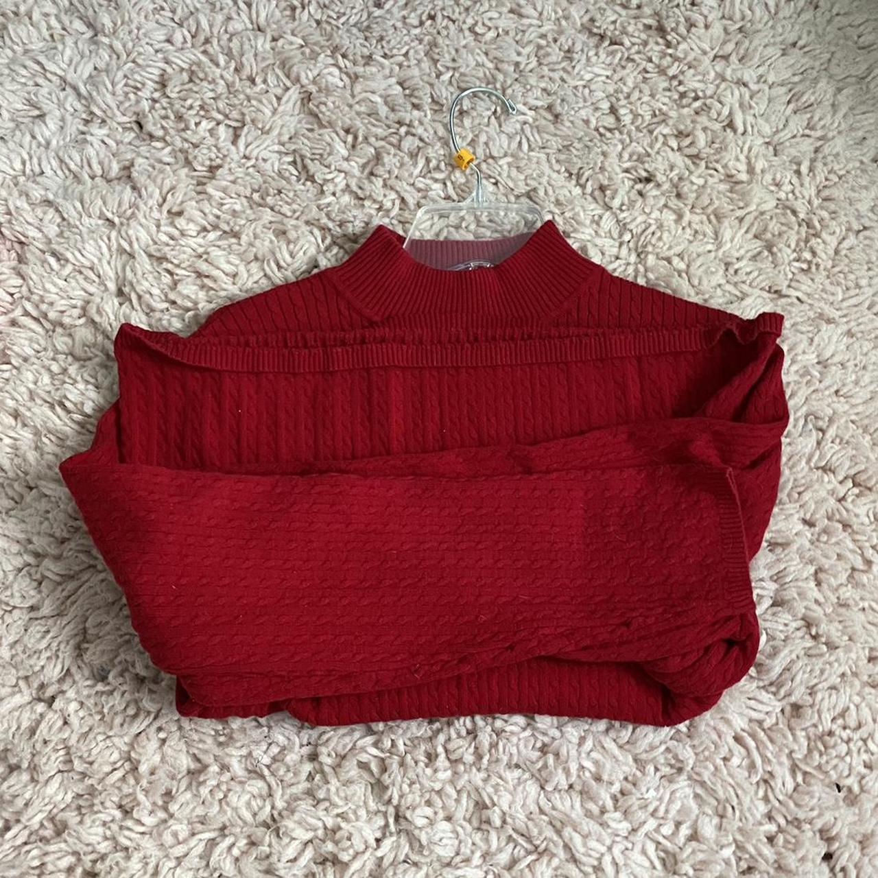 red sweater jumper kidcore preppy retro fall fashion... - Depop