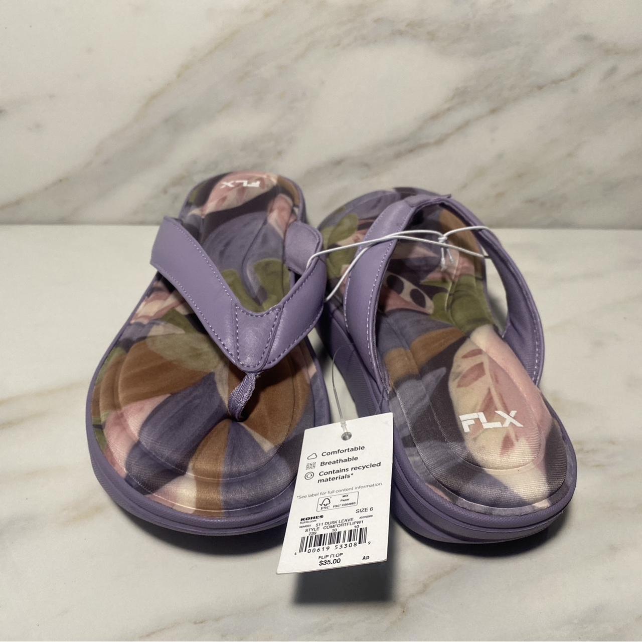 FLX Excursion Flip Flops Purple Size 6 - Depop