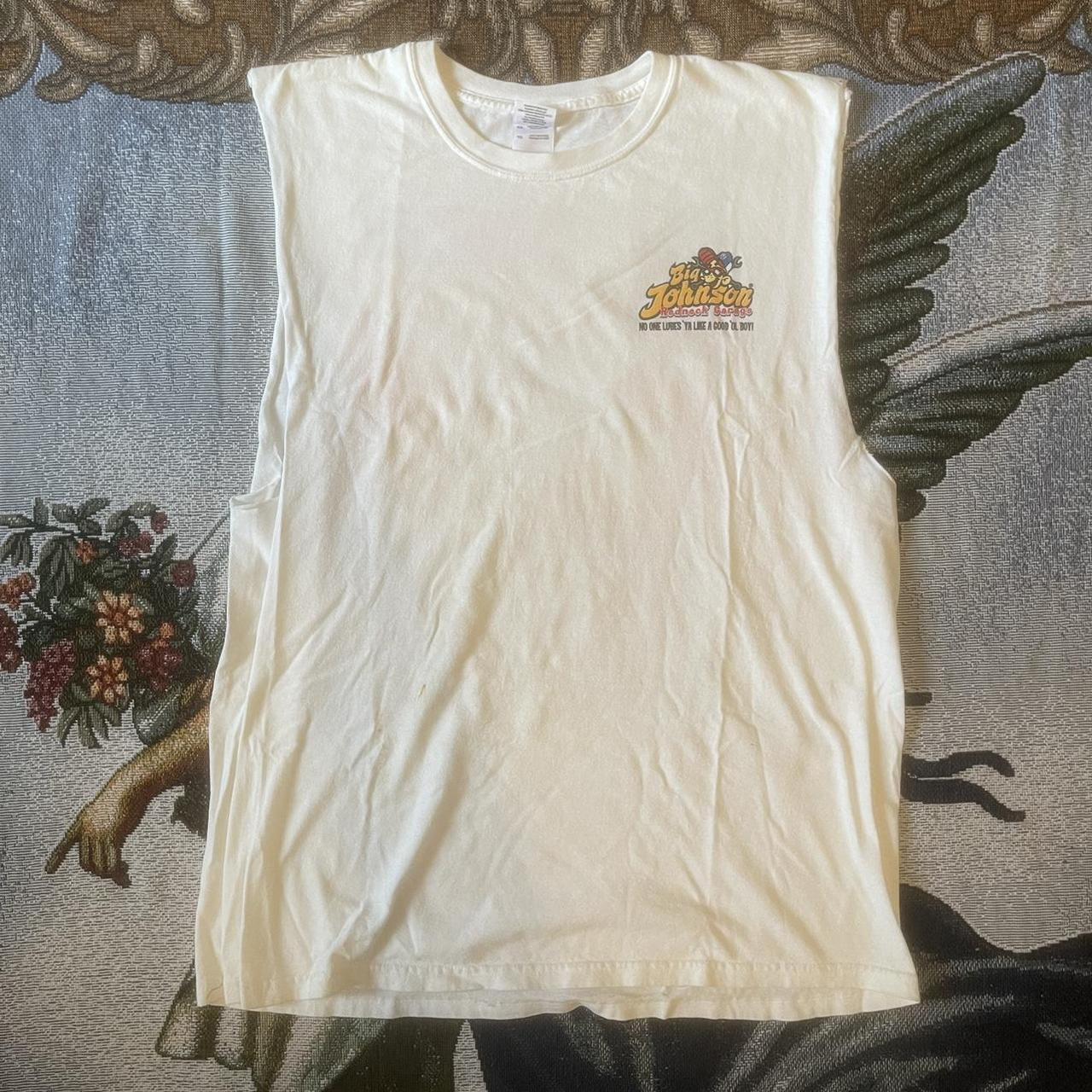 Vintage 2004 Big Johnson Redneck Garage Sleeveless... - Depop