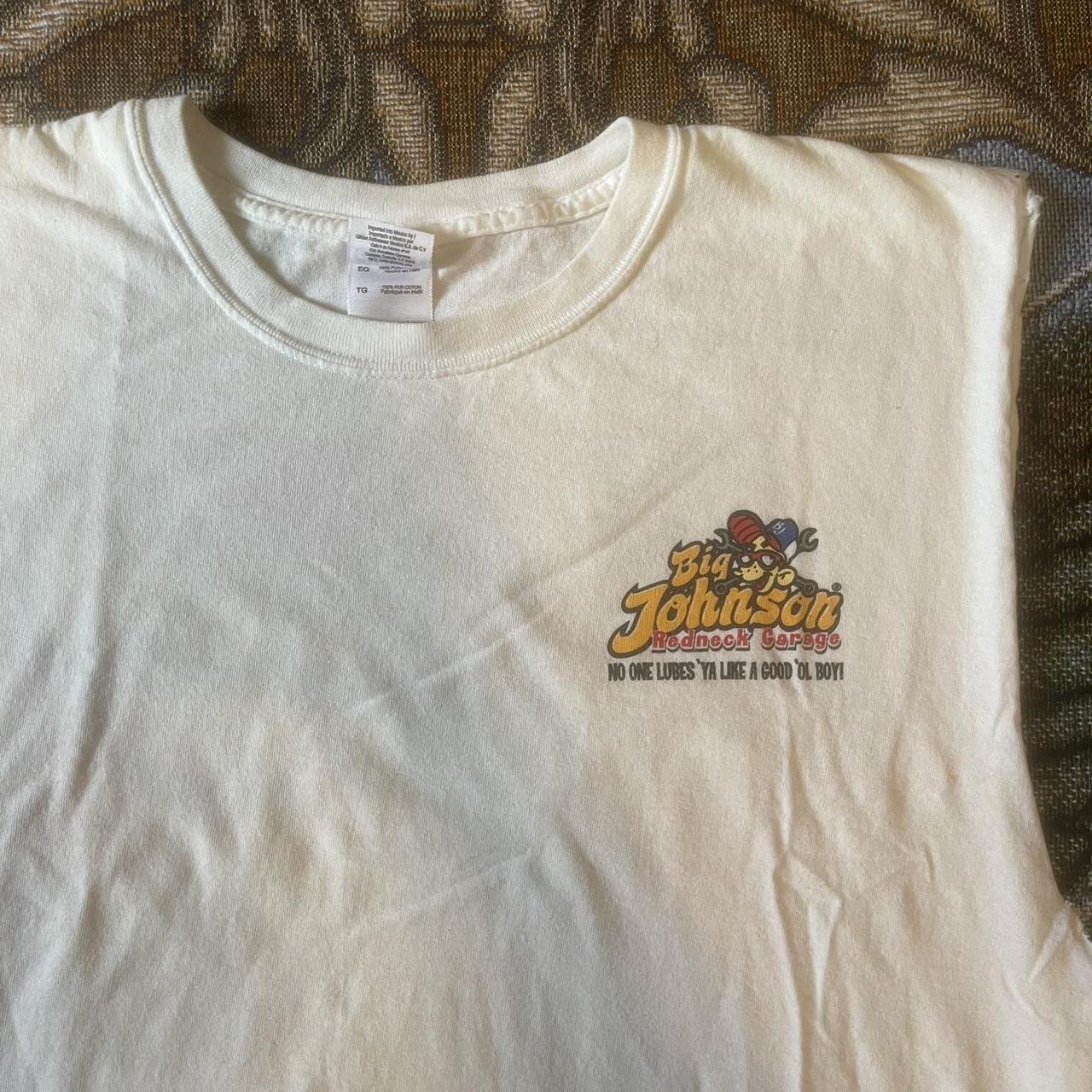 Vintage 2004 Big Johnson Redneck Garage Sleeveless... - Depop