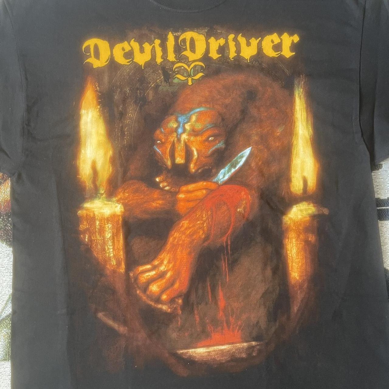 Vintage Y2K Devil Driver Tee - Size XL 29.5x21.5 - Depop