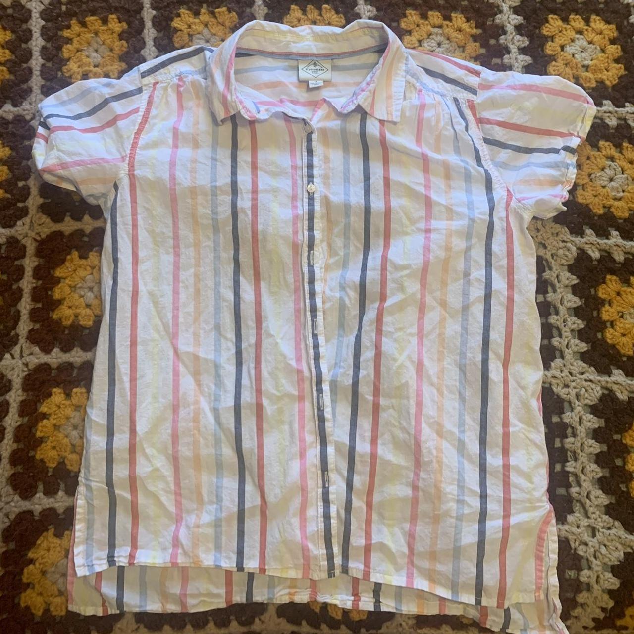 Small Multicolored Women’s St John’s Bay Button... - Depop