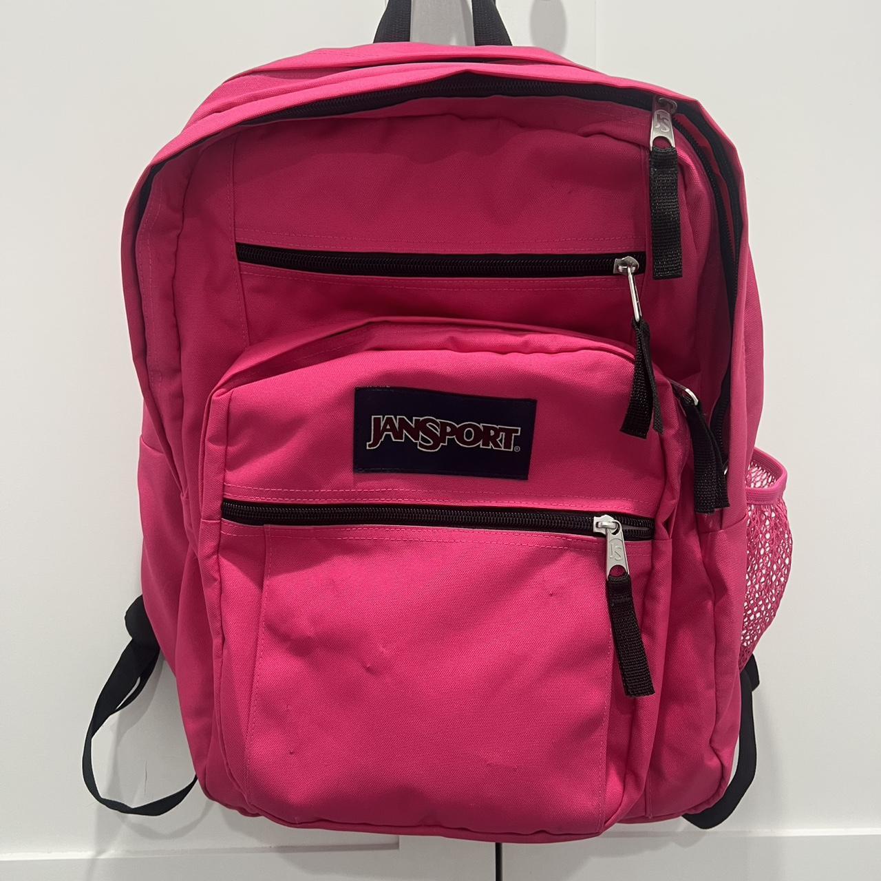 pink jansport backpack in great condition!!! - Depop