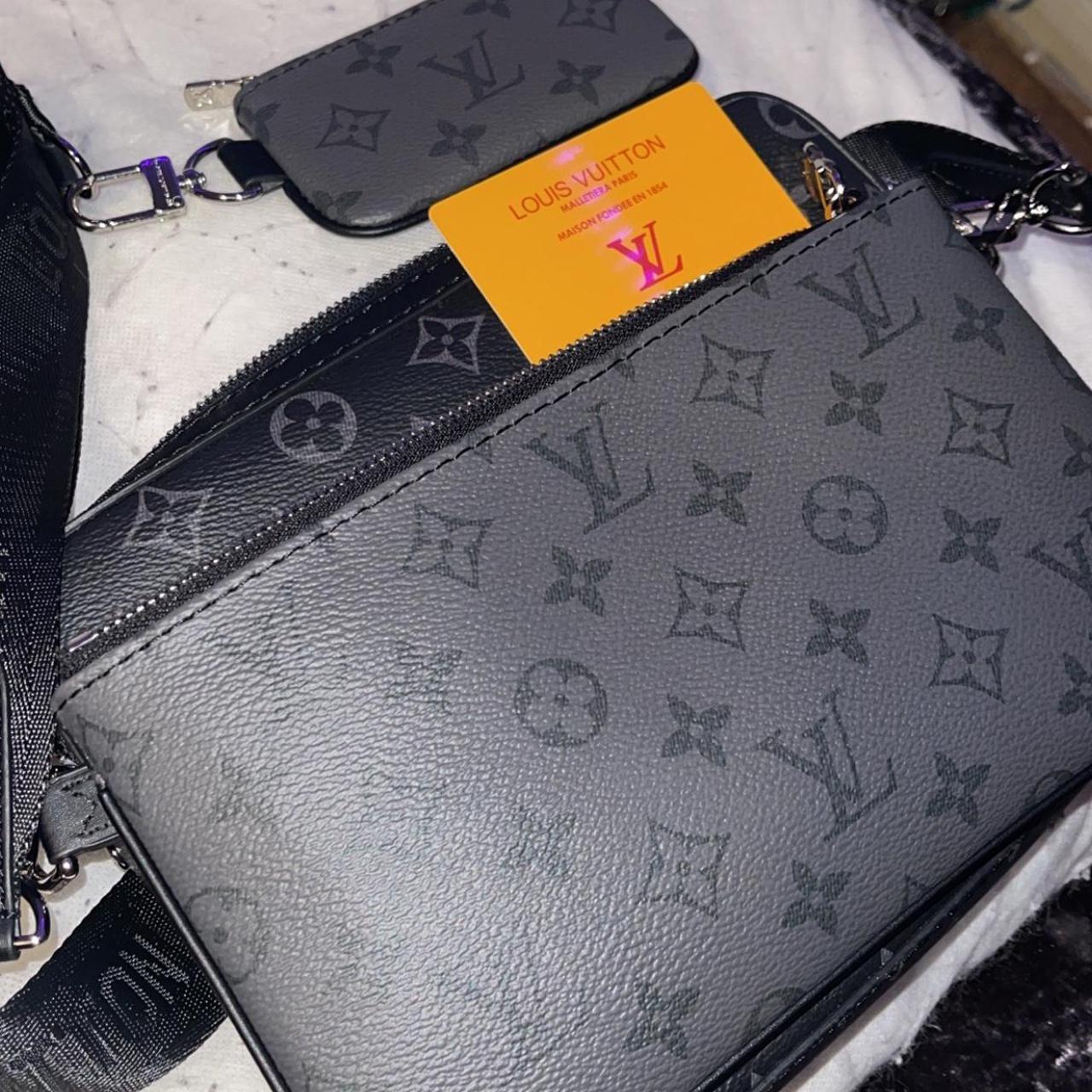 Louis Vuitton Men's Black and Grey Bag | Depop