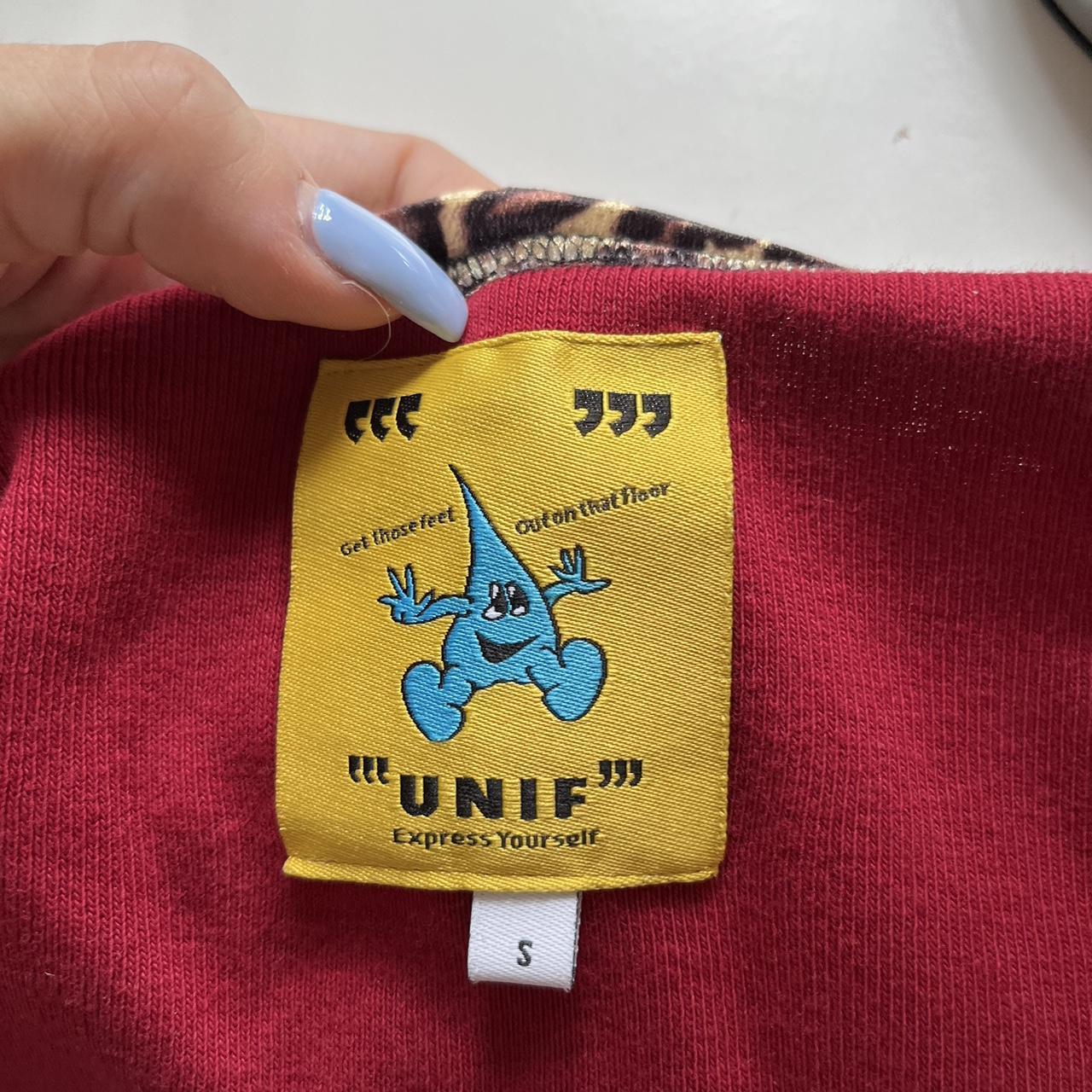 authentic unif leopard heart baby tee size small,... | Depop