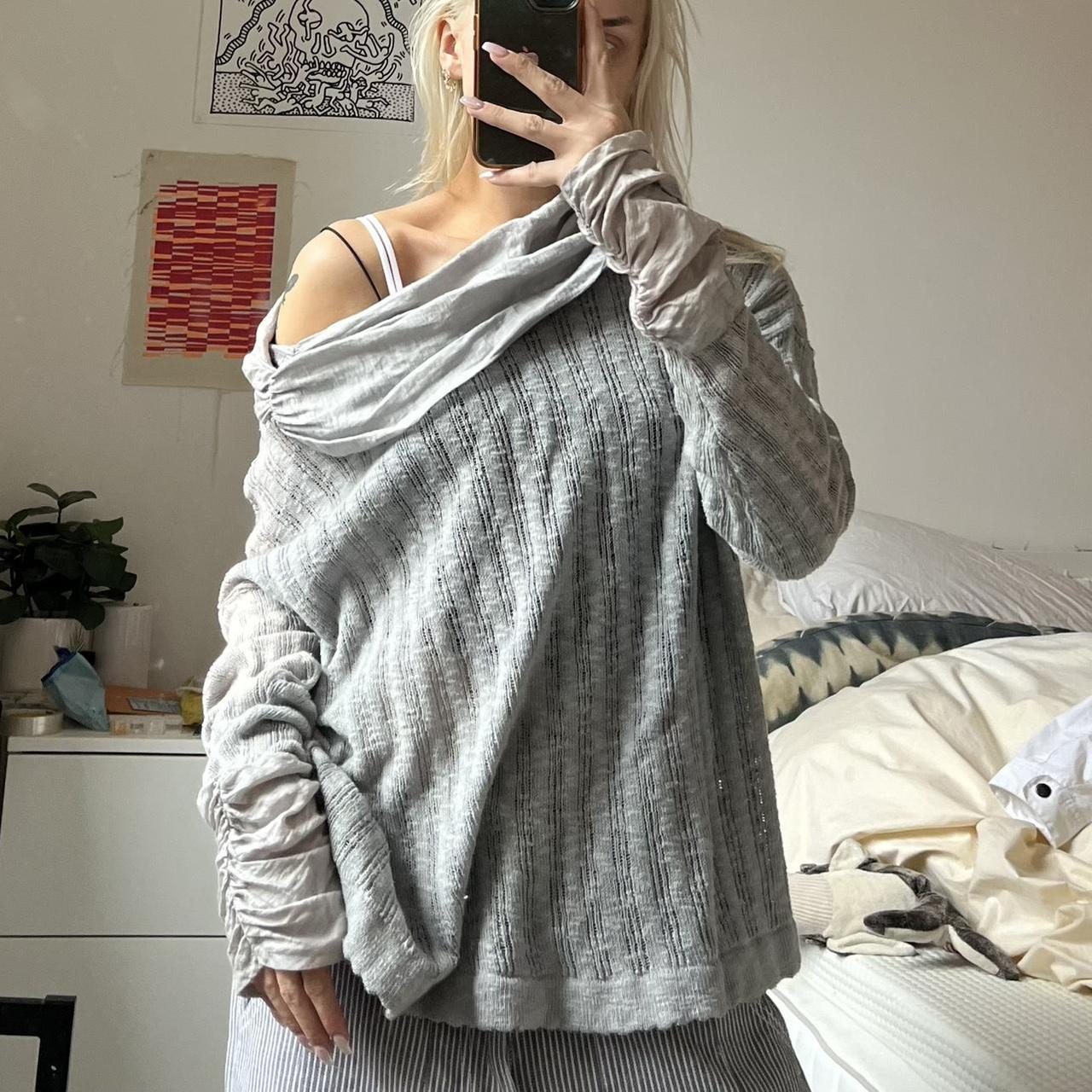 cool designer vintage ruched subversive grey knitted... - Depop