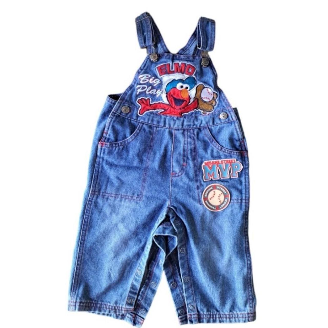 Vintage Sesame Street Elmo Baseball MVP Denim... - Depop
