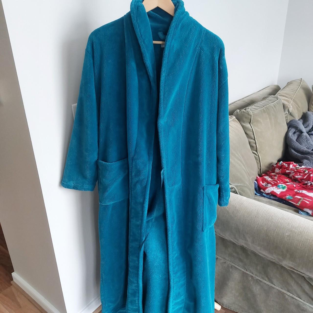 Fluffy teal robe. Super cozy. De la rossa, $12... - Depop